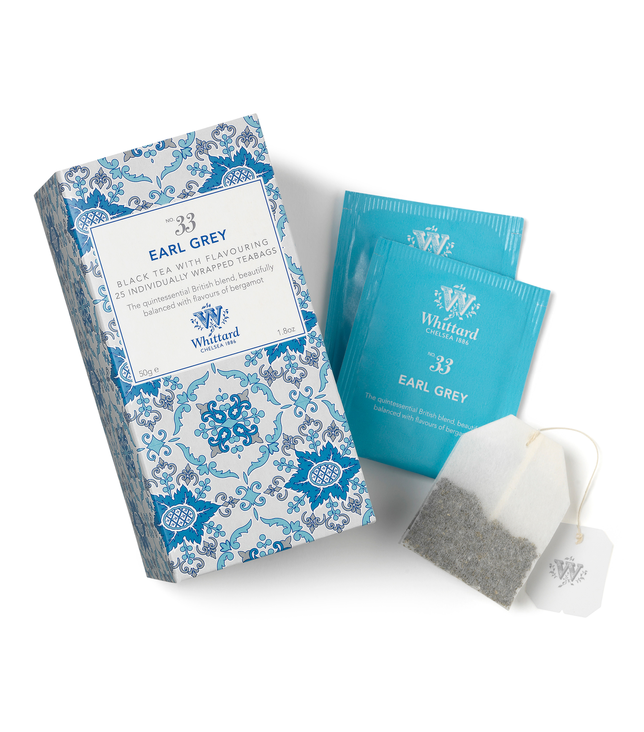 Whittard of Chelsea Té Earl Grey de 25 sobres individuales, 50 g - El Palacio de Hierro