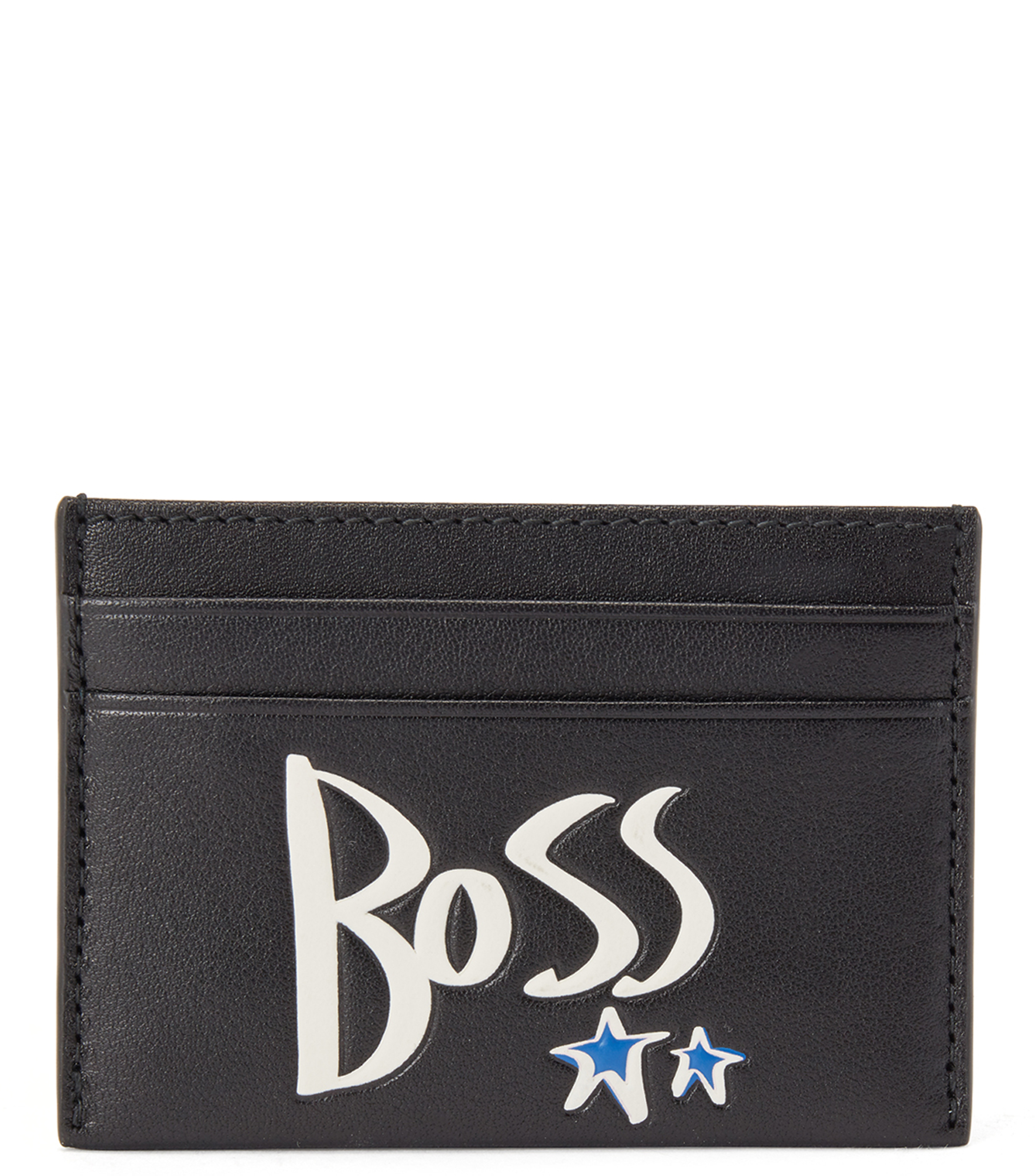 Boss Tarjetero de piel con estrellas y logo de la capsula de BOSS x ...