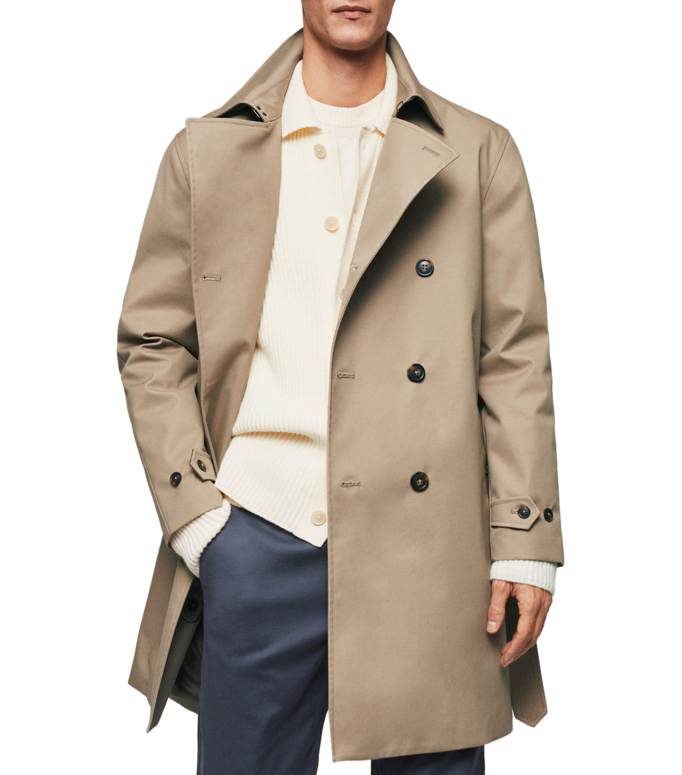Mango Gabardina con botonadura cruzada Hombre - El Palacio de Hierro