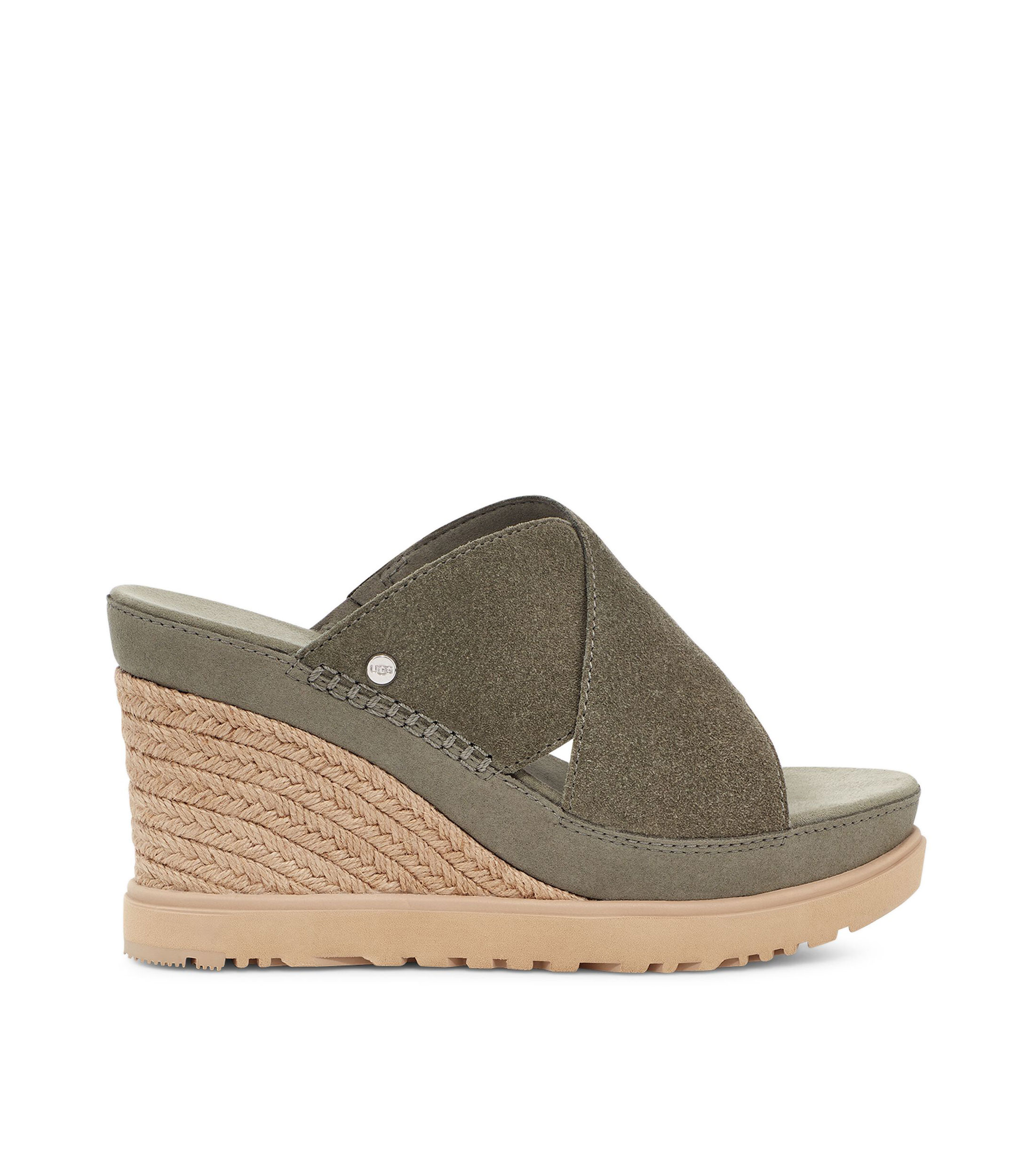 Ugg: Alpargatas Abbot Slide con tacón alto y plataforma Mujer | El ...
