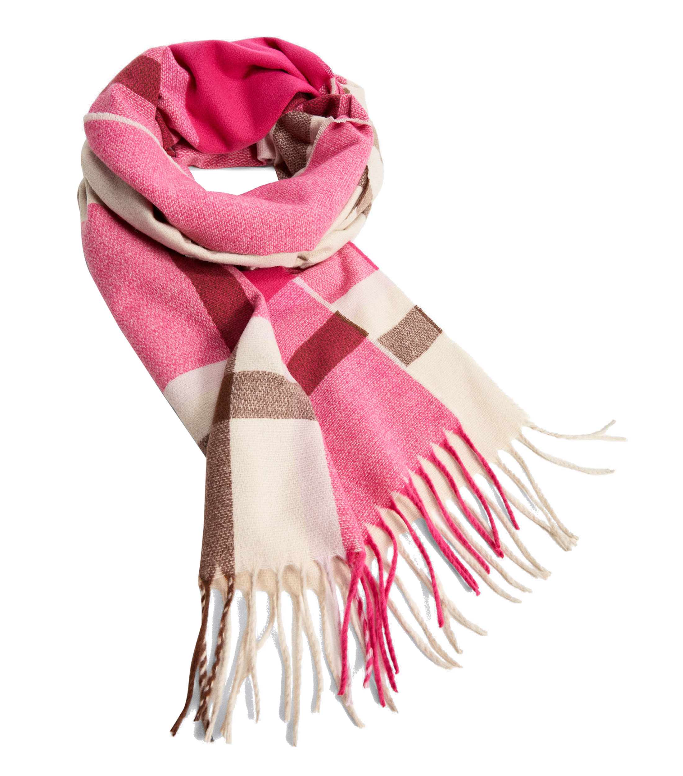 Mango Bufanda rosa de cuadros Mujer - El Palacio de Hierro