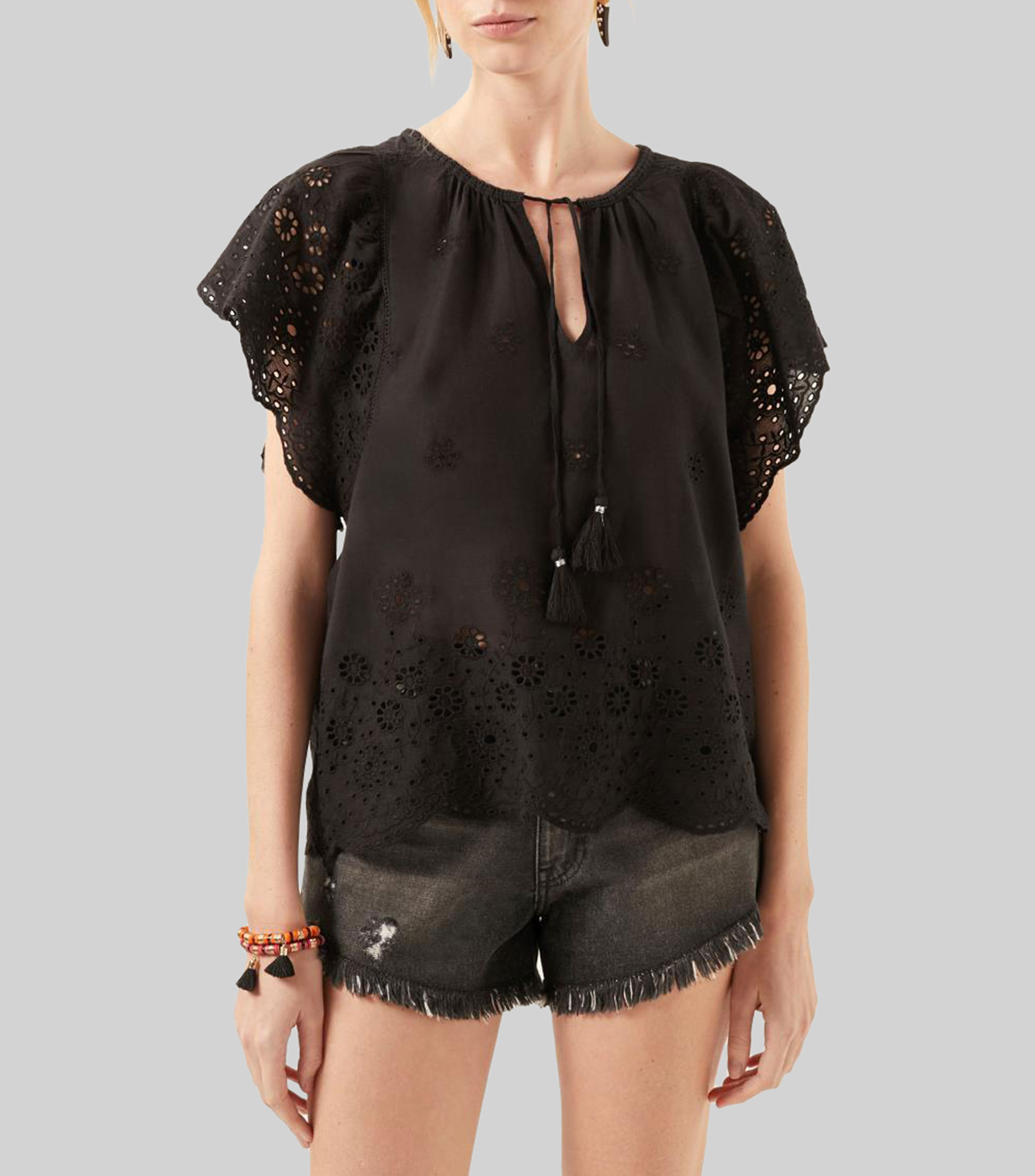 Rapsodia: Blusa Dolph manga corta Mujer | El Palacio de Hierro
