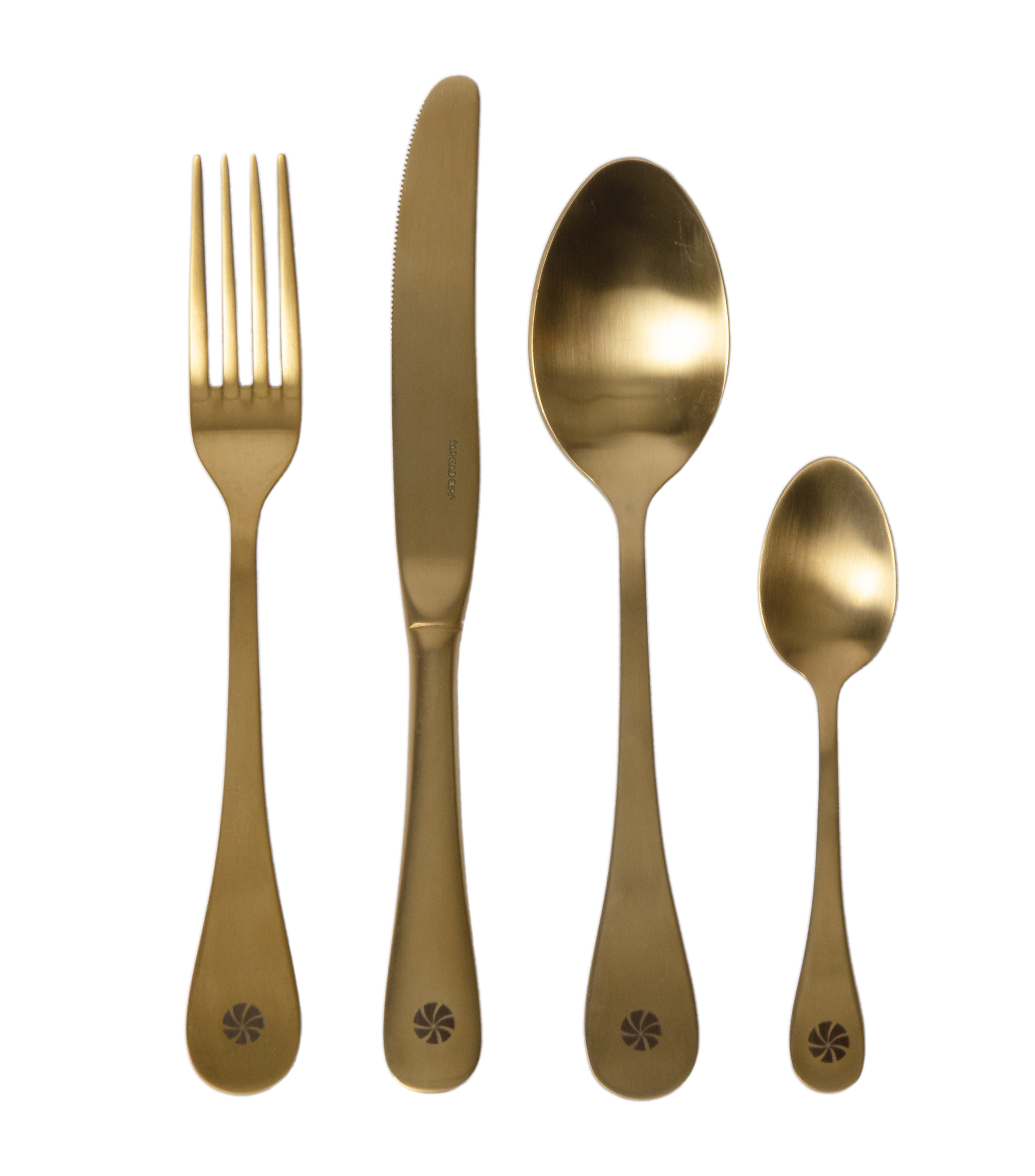 Sargadelos Set de Cubiertos 24 Piezas en Acero Inoxidable Oro Mate - El ...