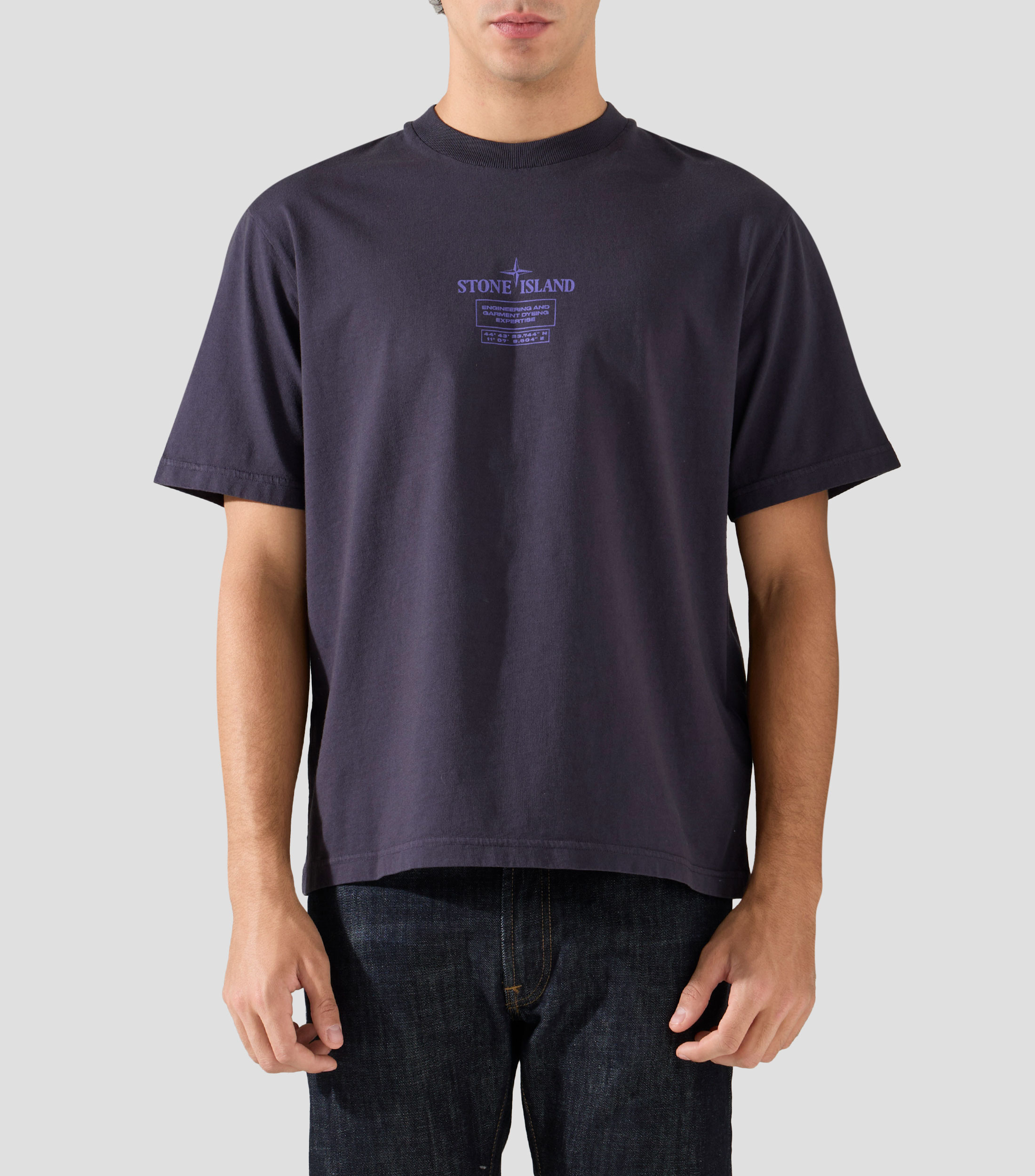 Stone Island Playera cuello redondo manga corta lisa Hombre |El Palacio ...