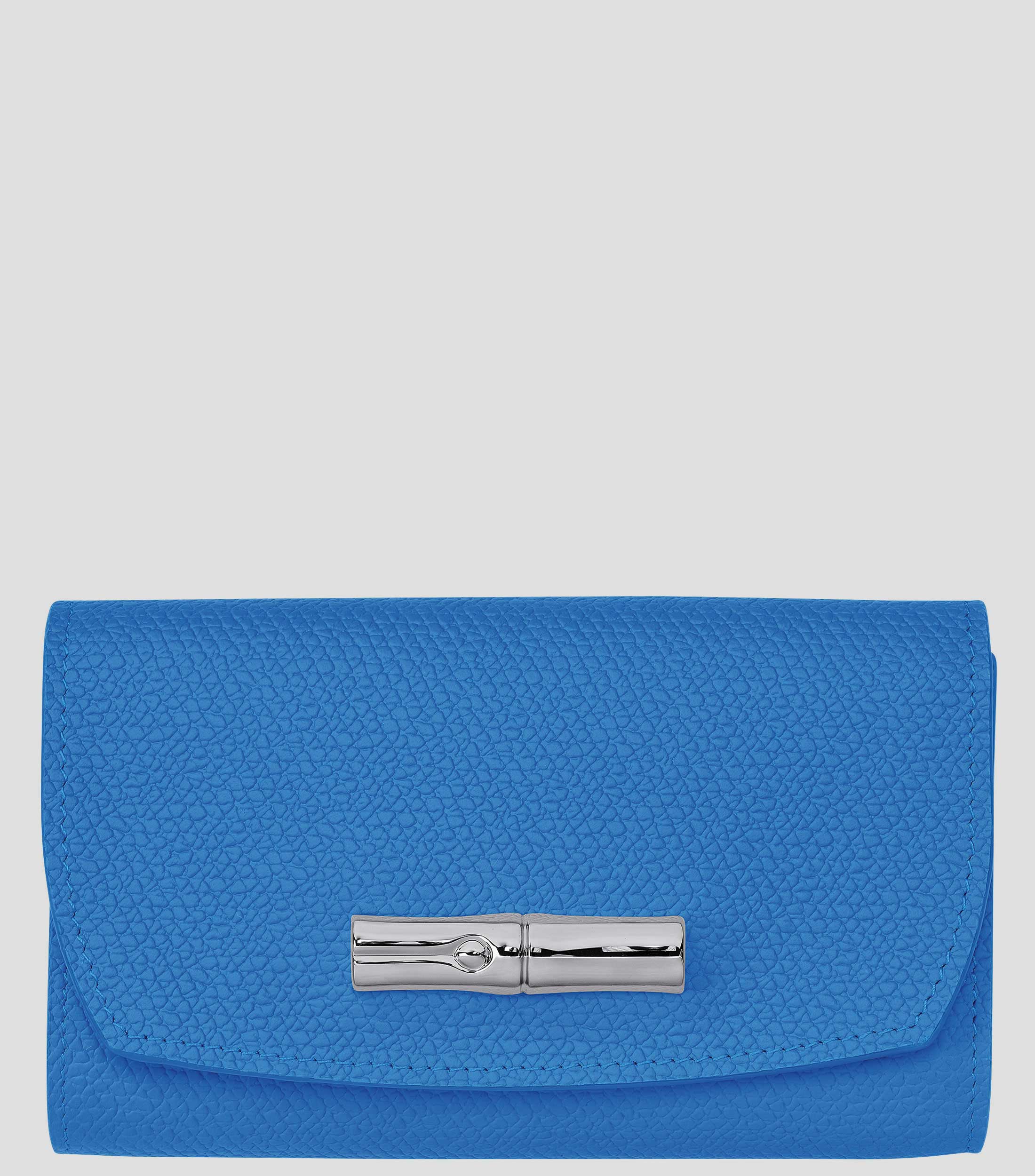 Longchamp: Cartera cobalto en piel con textura Roseau Mujer | El ...