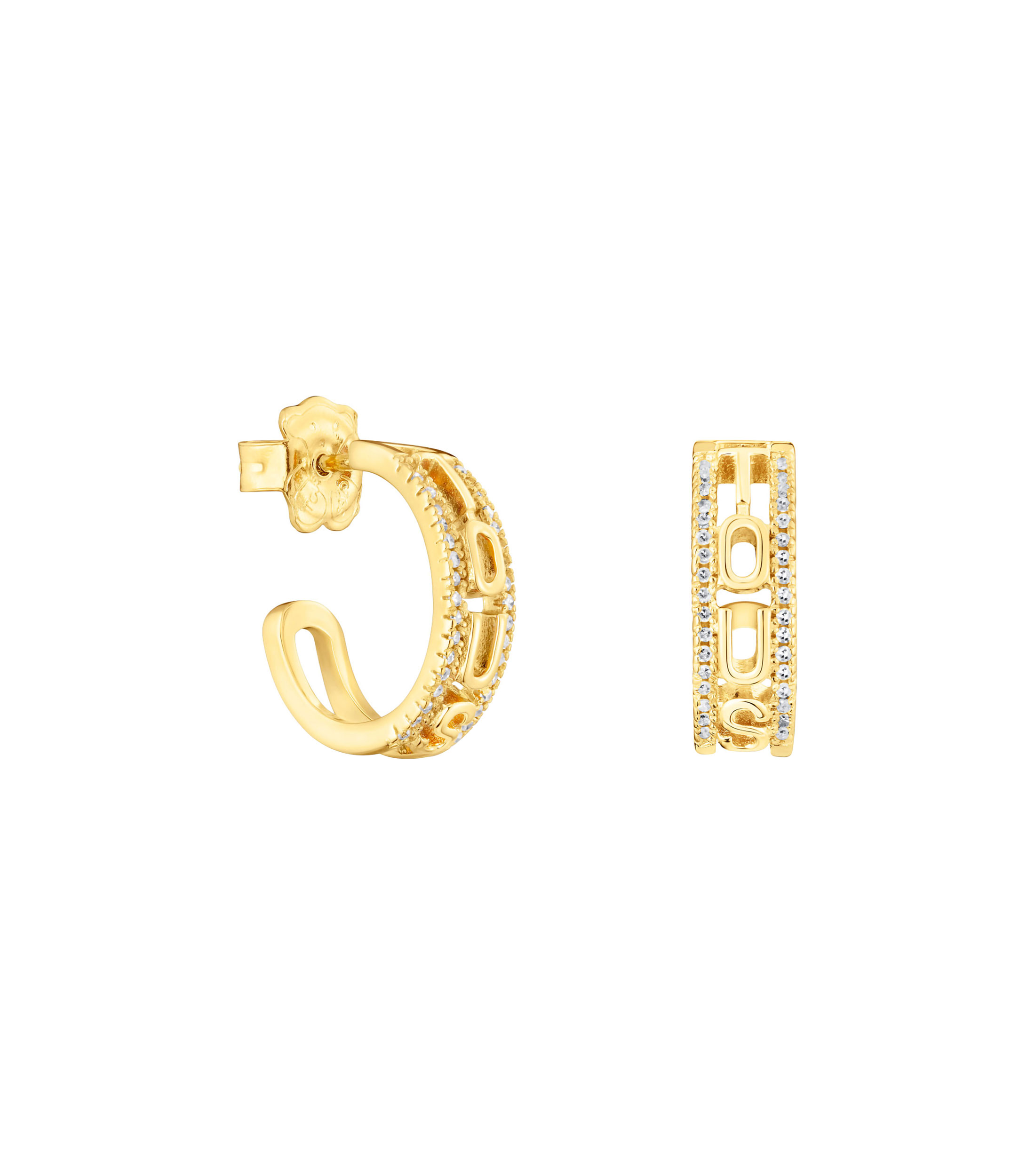 Tous Pendientes en vermeil Logo con diamantes Mujer - El Palacio de Hierro