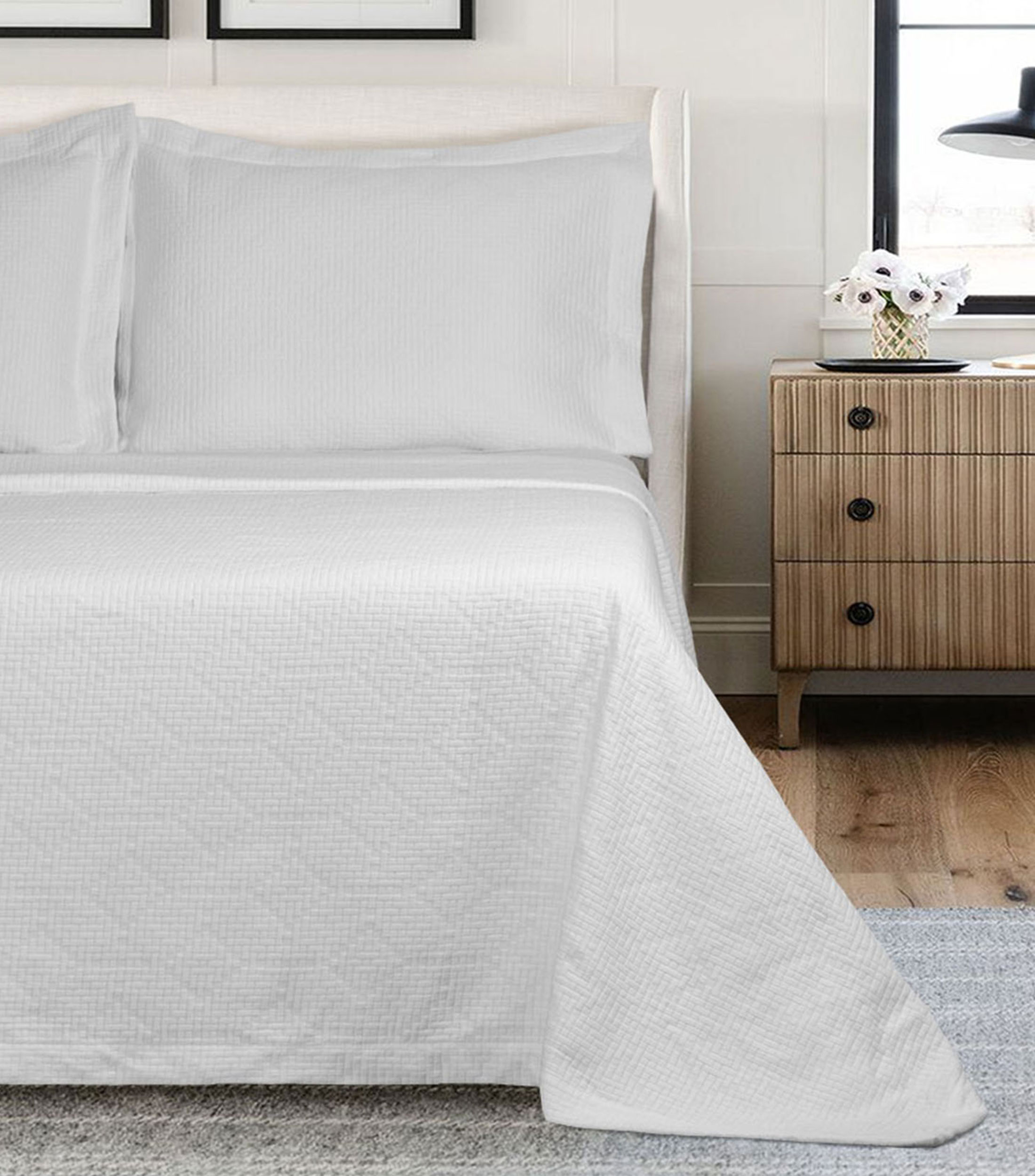 Domingos Set de Colcha King Size Cuadro Blanco - El Palacio de Hierro