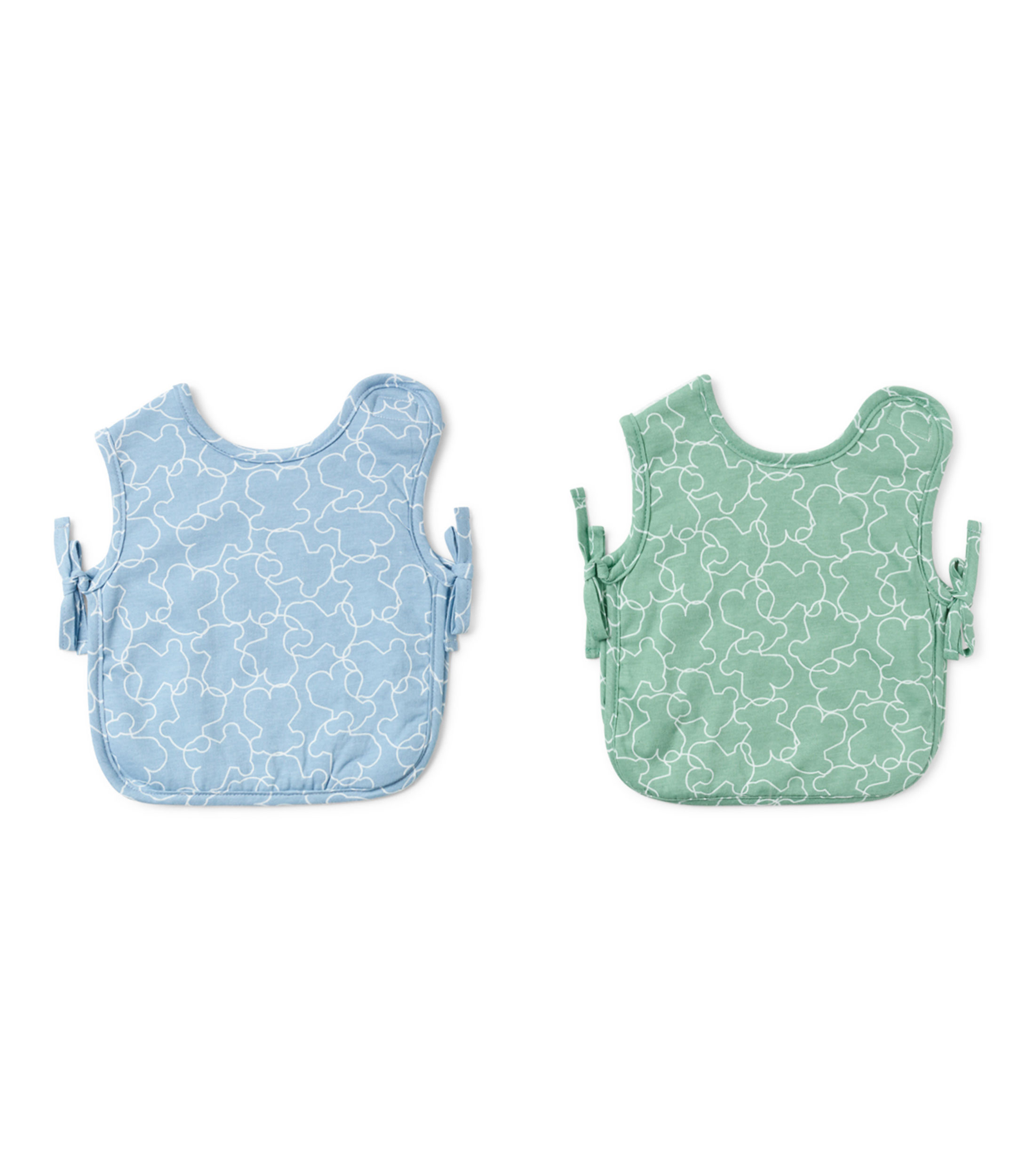 Baby Tous Set 2 Baberos en algodón azul y verde Bebé - El Palacio de Hierro