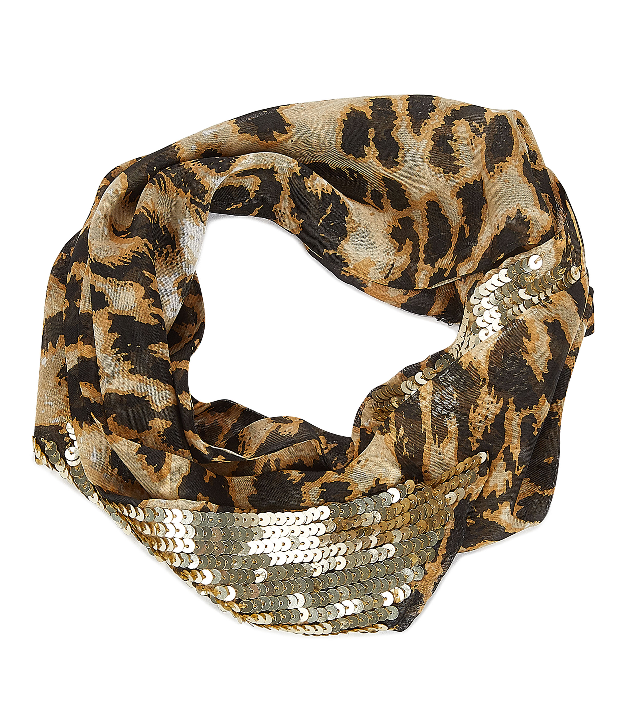 Rapsodia: Pashmina animalprint con lentejuelas Mujer | El Palacio de Hierro