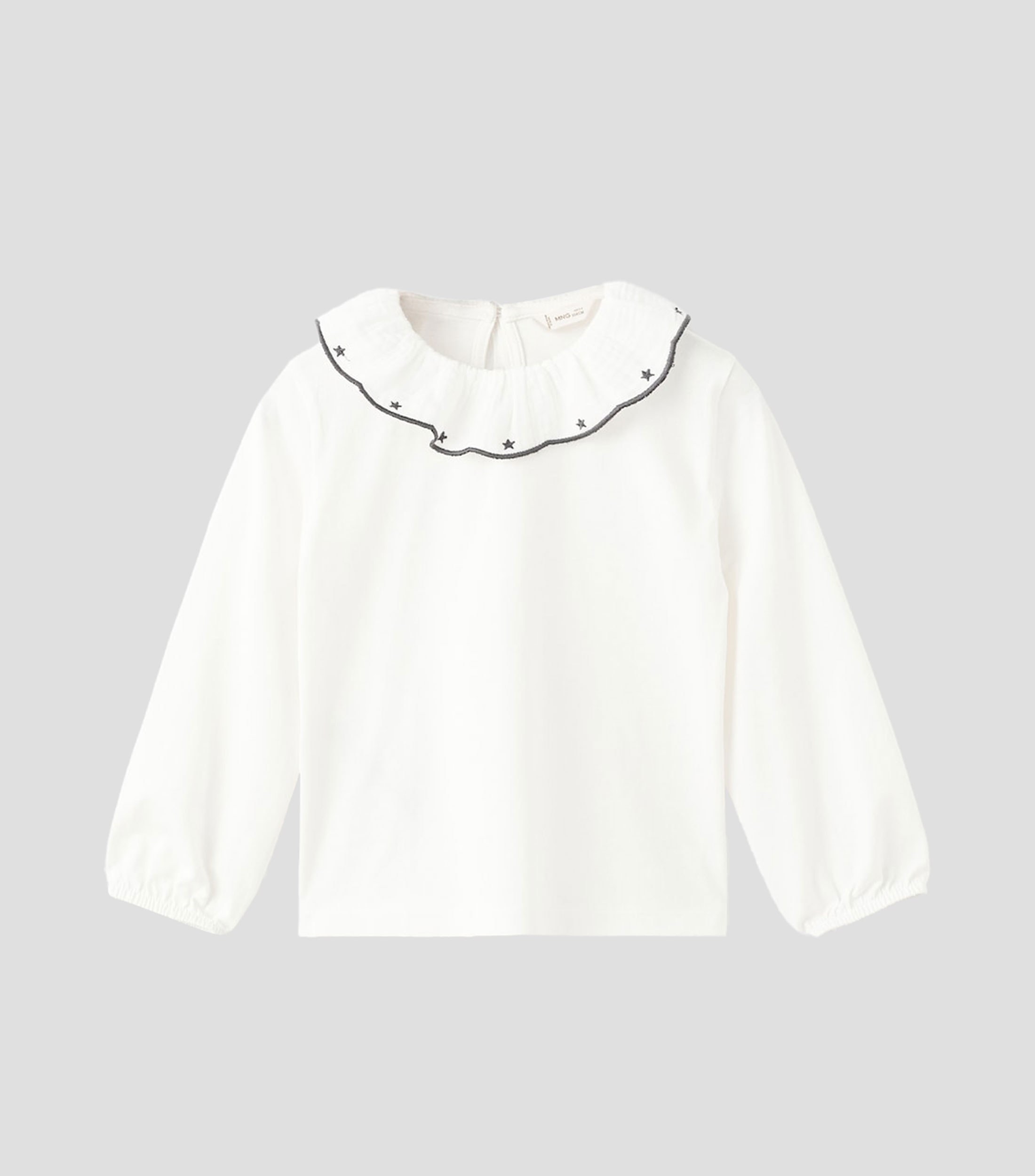 Mango Playera de cuello peter pan con manga lisa Niña |El Palacio de Hierro