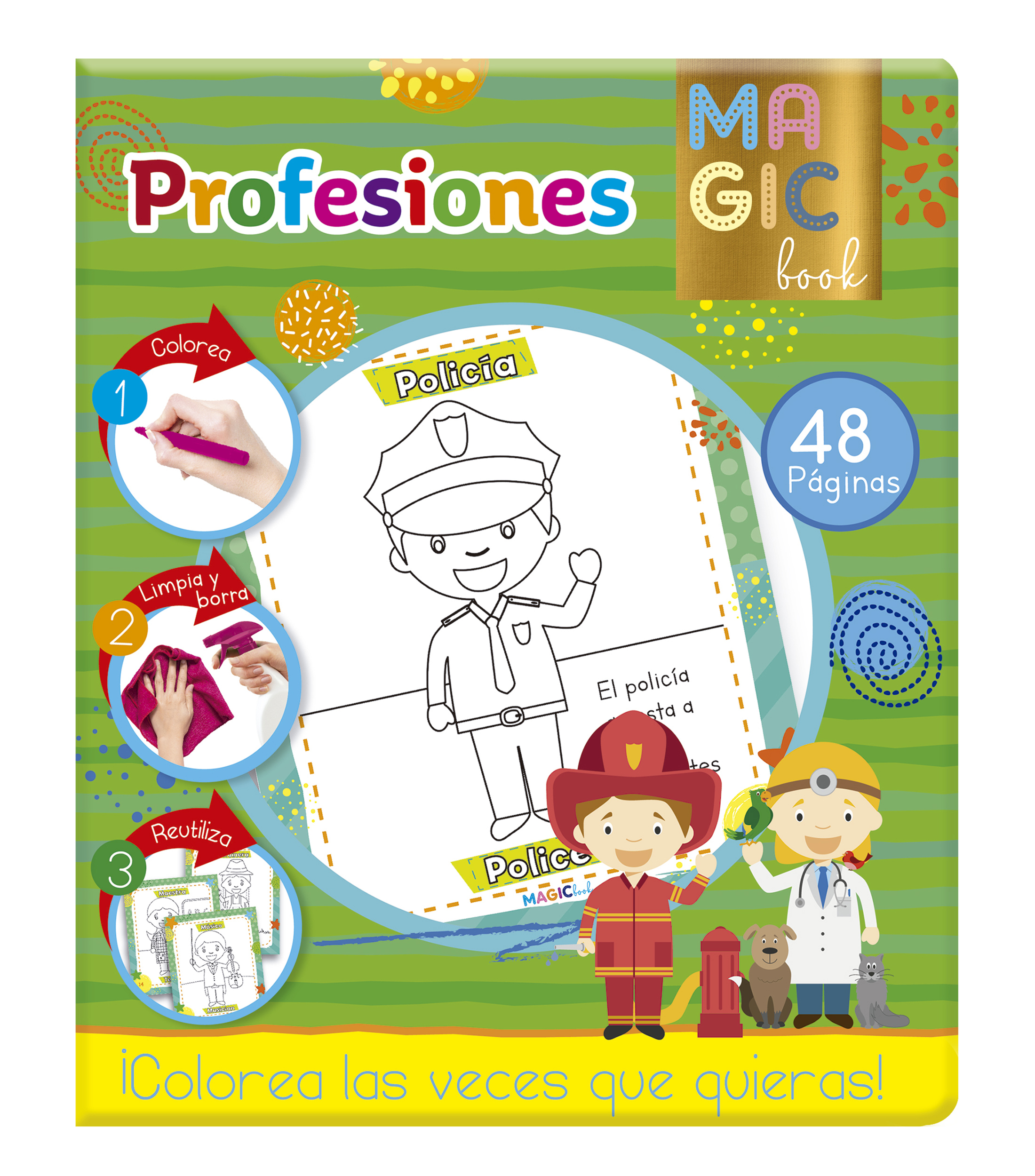 Upak Magic Book Profesiones, Libro para Colorear Mágico - El Palacio de ...
