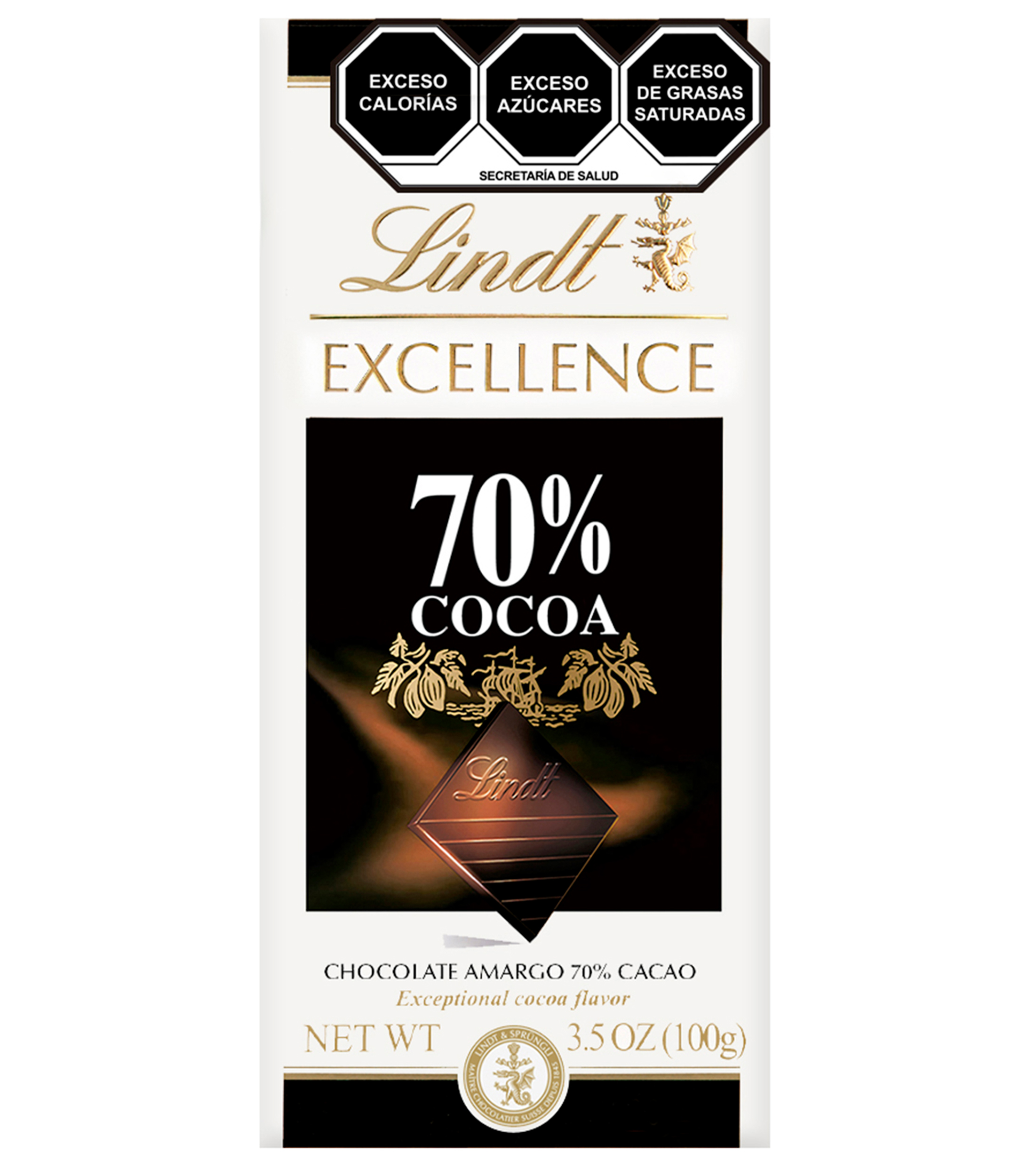 Lindt Chocolate Excellence 70% Cocoa, 100 gr - El Palacio de Hierro