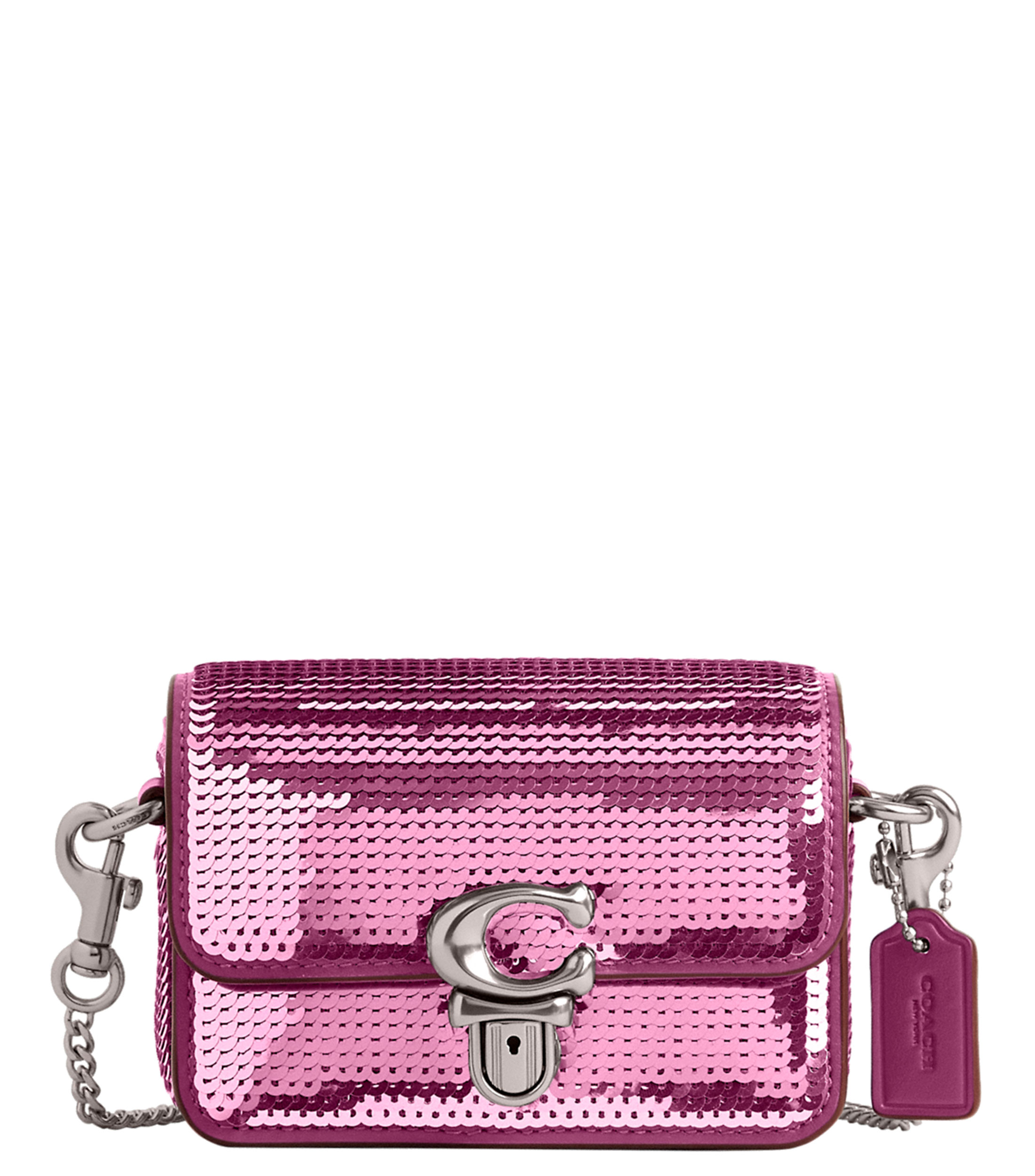 COACH: Bolso crossbody rosa metálico con lentejuelas Mujer | El Palacio ...