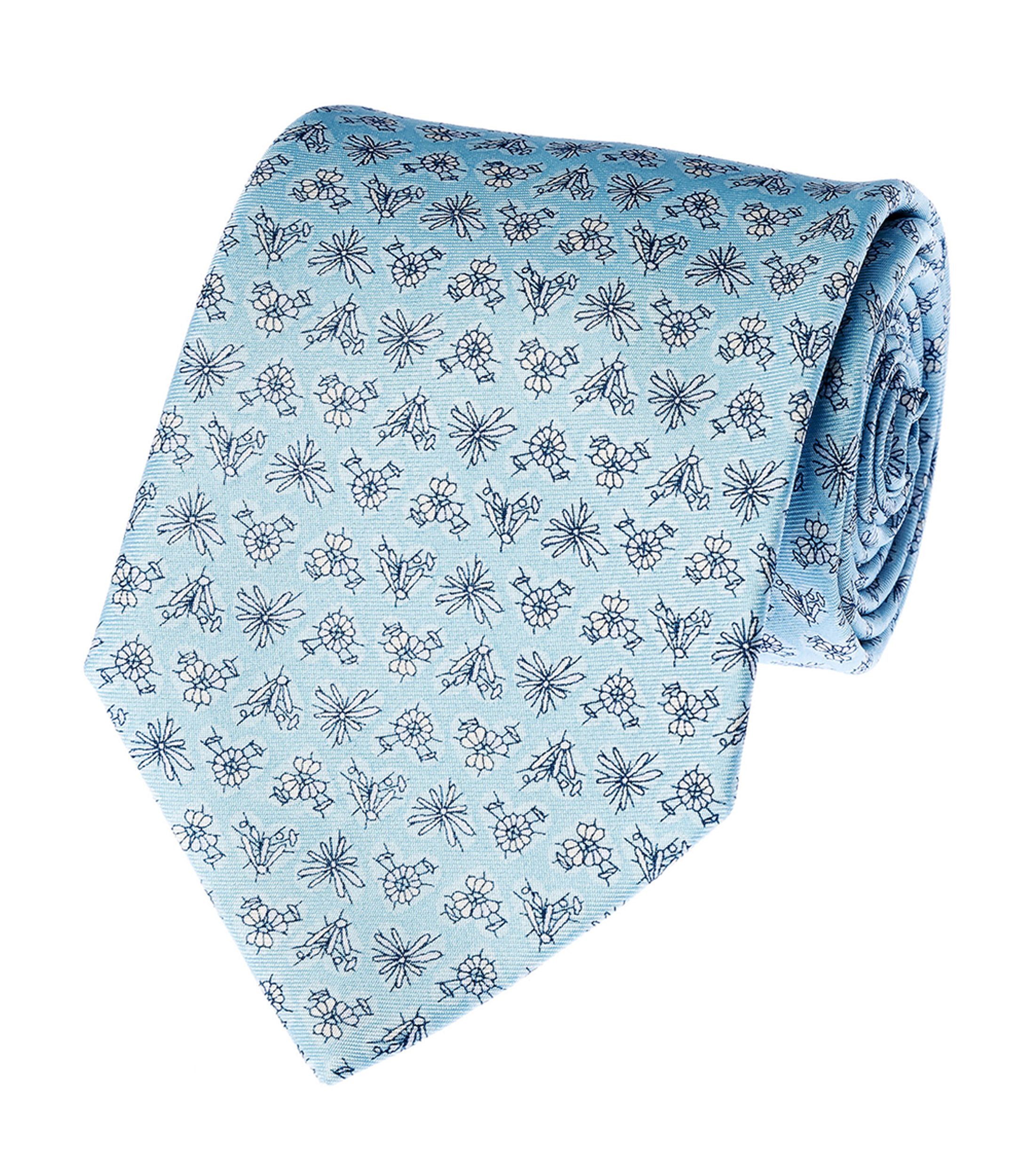 Pineda Covalin Corbata ancha de seda turquesa con corazones ...