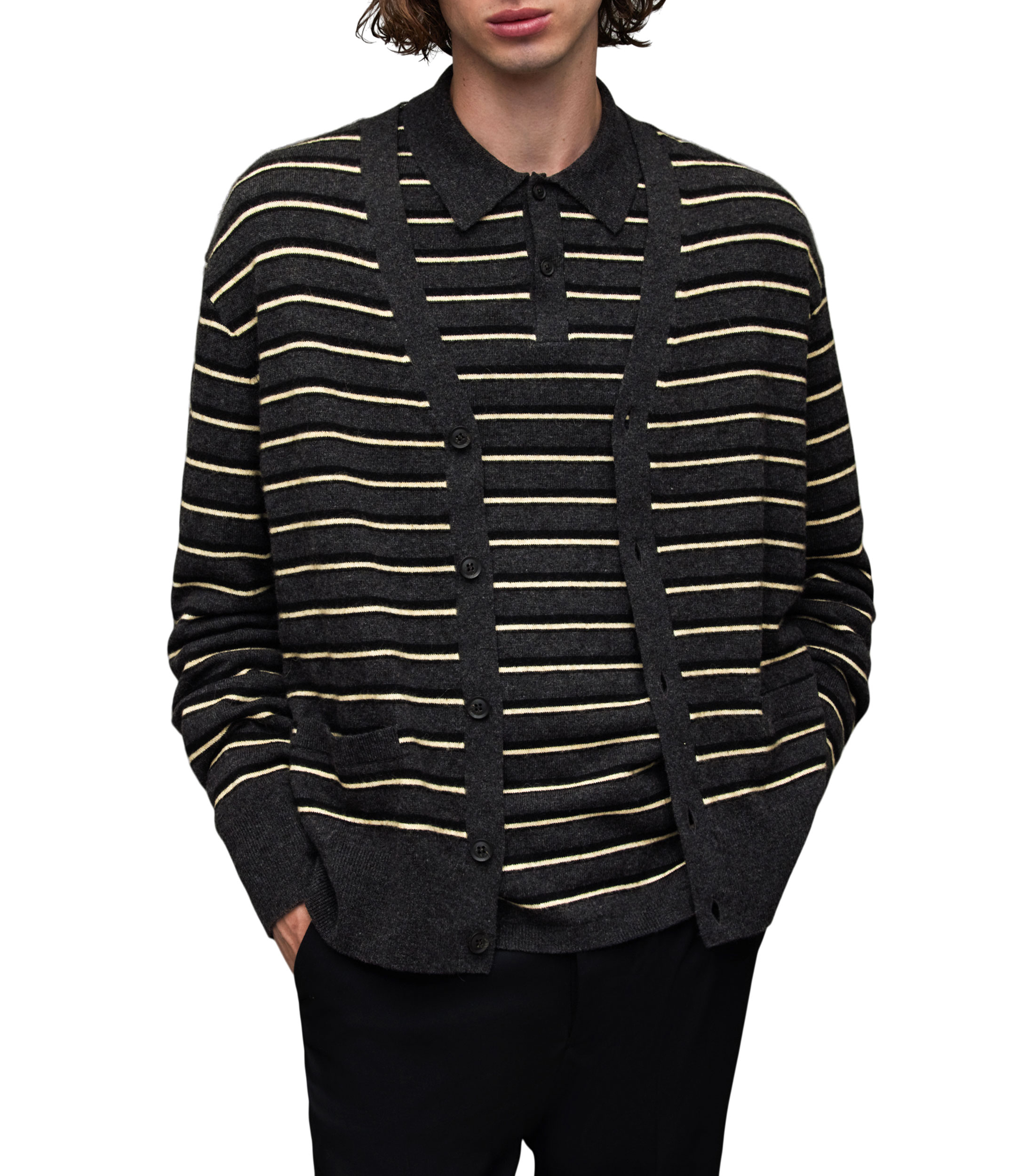 AllSaints: Cárdigan a rayas Hombre | El Palacio de Hierro