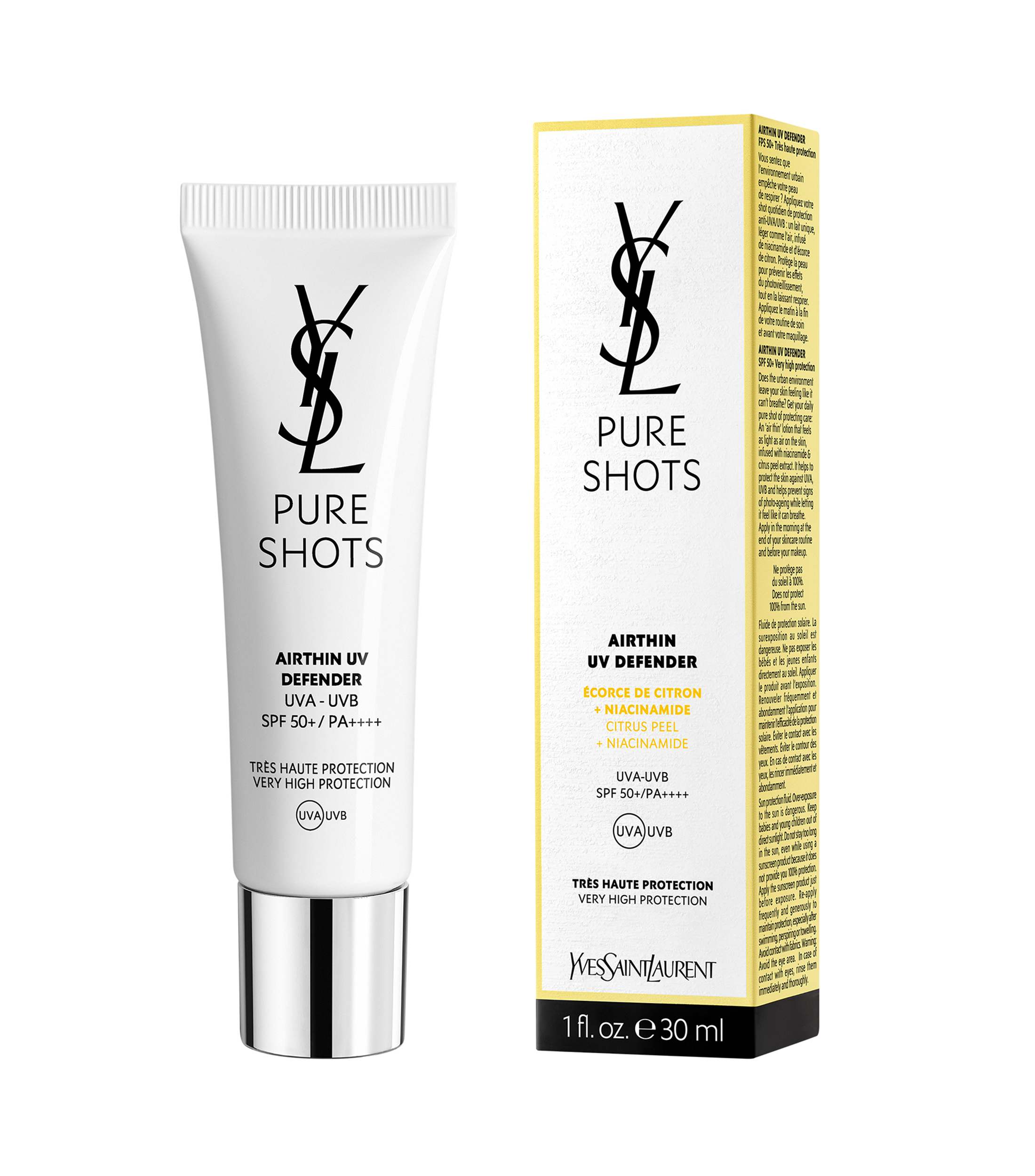 Yves Saint Laurent: Protector solar Pure Shots Airthin UV Defender, 30 ...