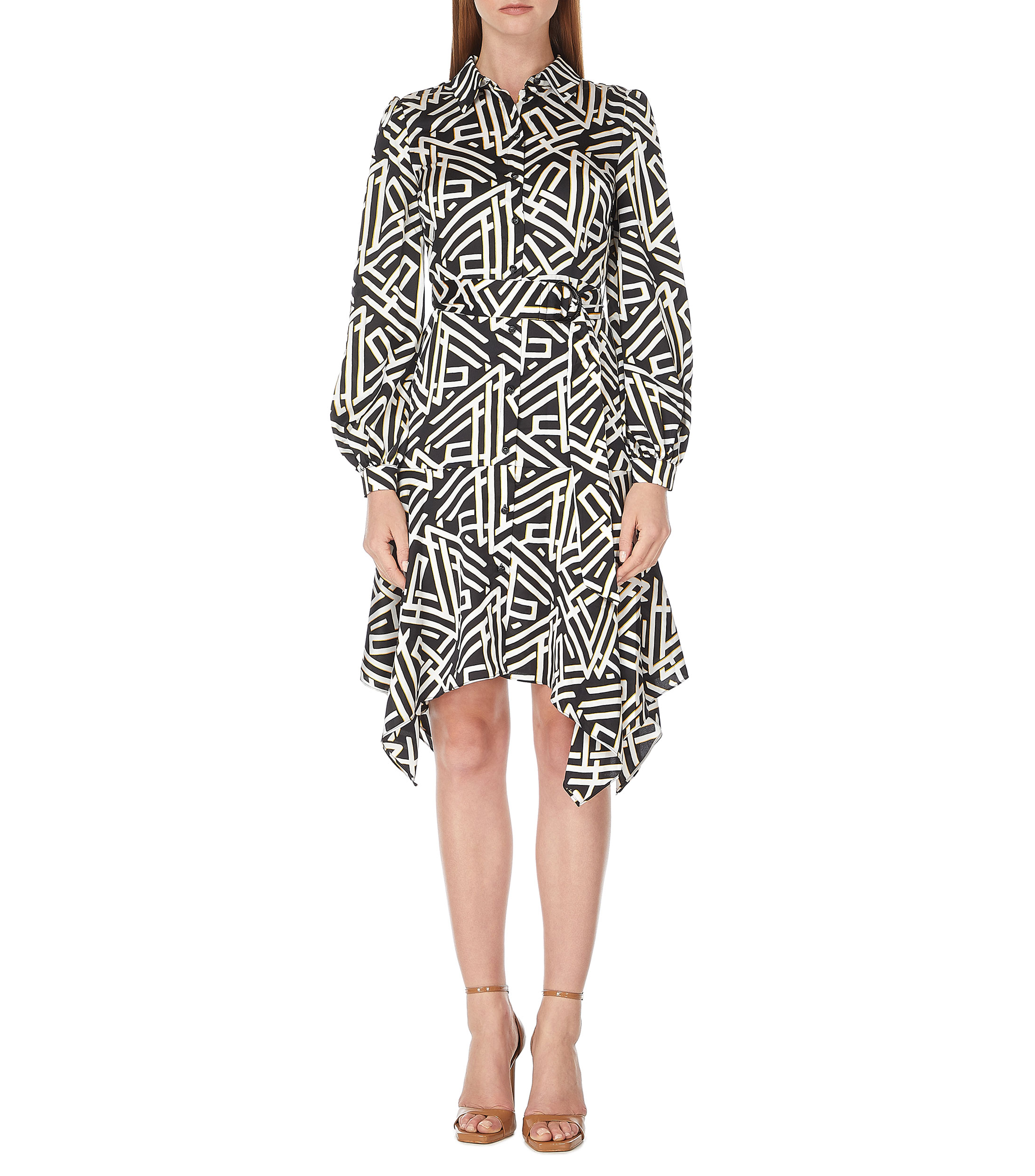 Karl Lagerfeld: Vestido Midi con manga larga estampado Mujer | El ...