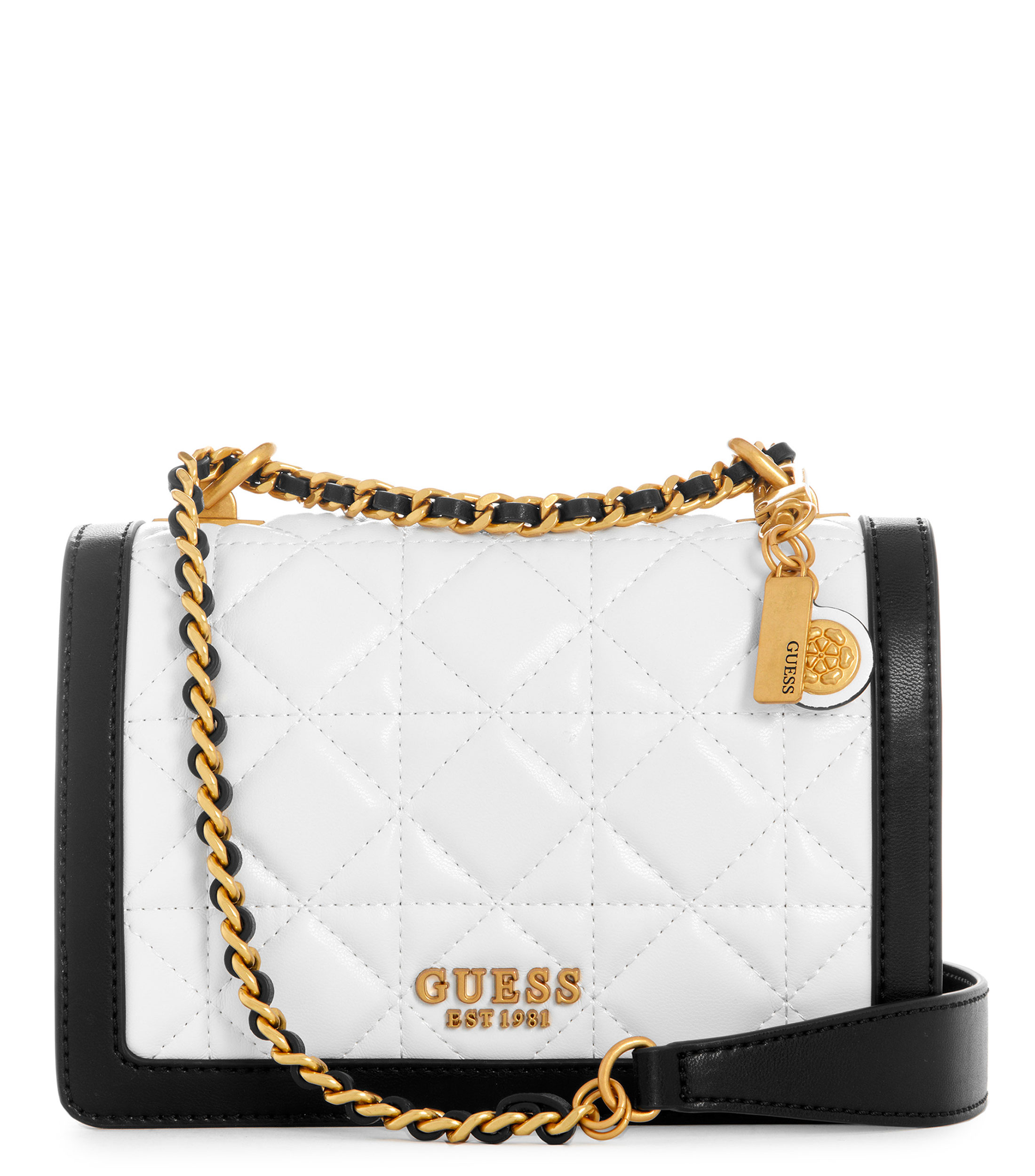 Guess: Bolso Crossbody blanco Abey capitonado Mujer | El Palacio de Hierro
