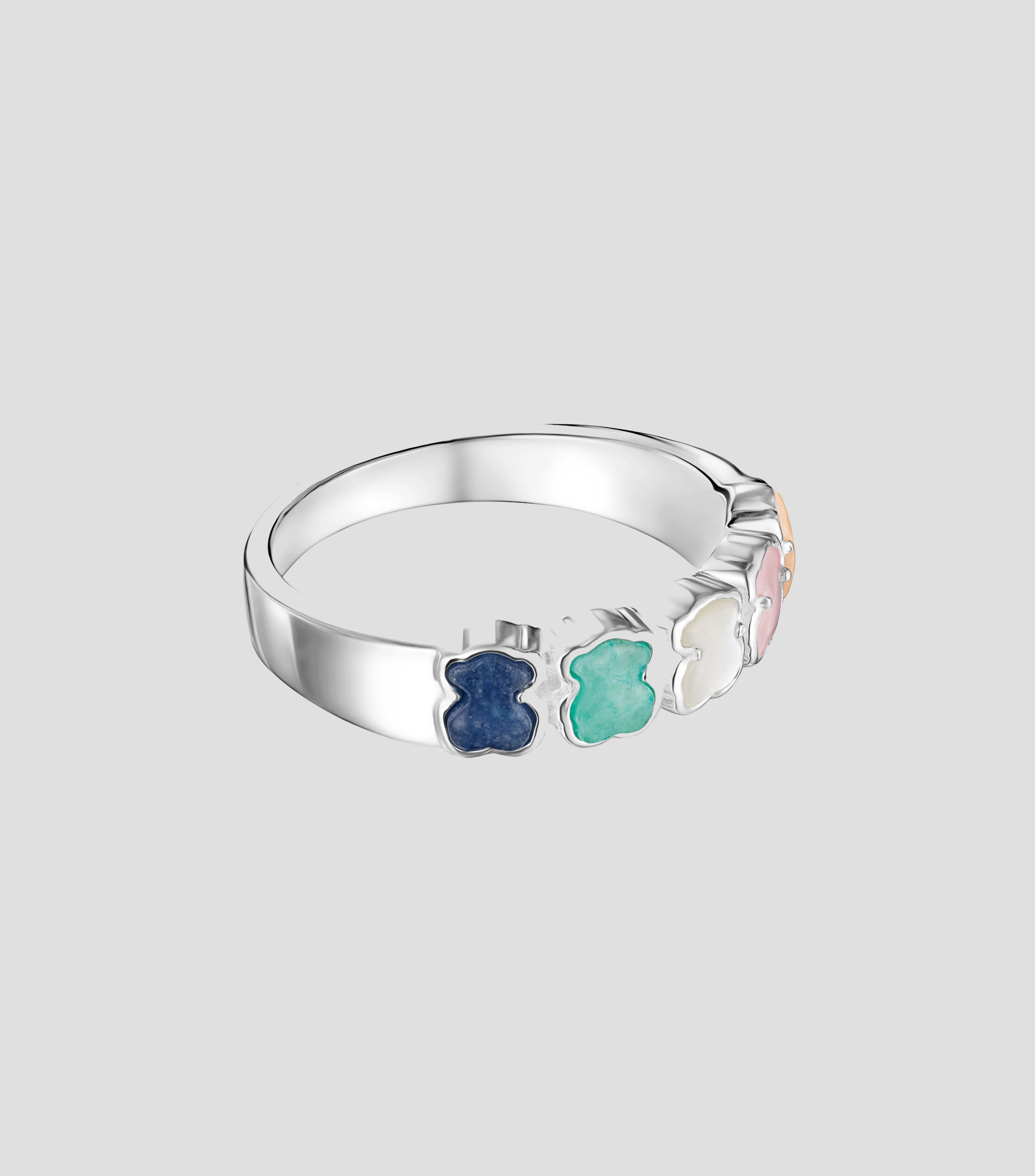 Tous: Anillo Mini Color en plata .925 con gemas multicolor motivo oso ...