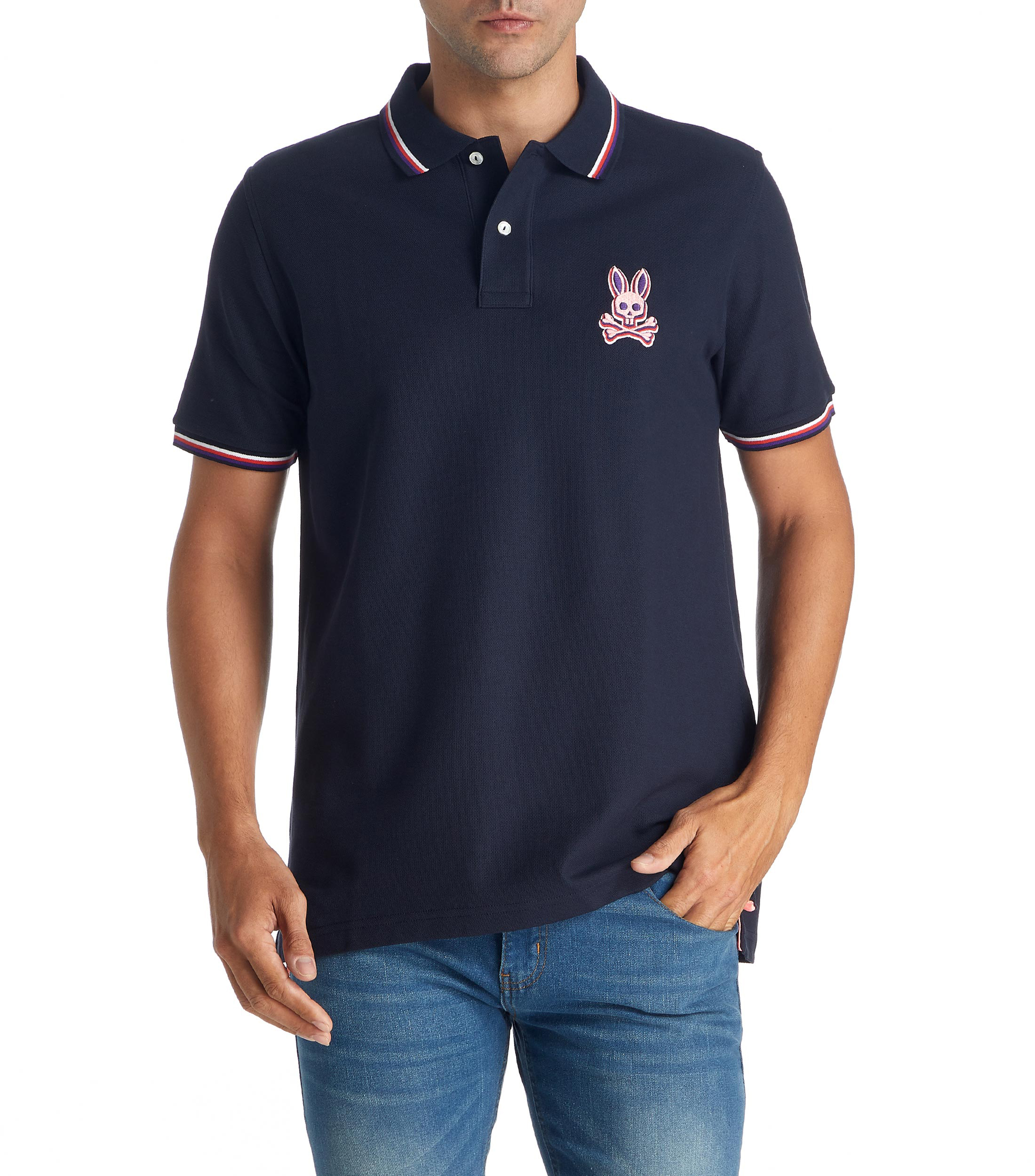 Psycho Bunny: Playera Tipo Polo Azul Marino Manga Corta Hombre | El ...