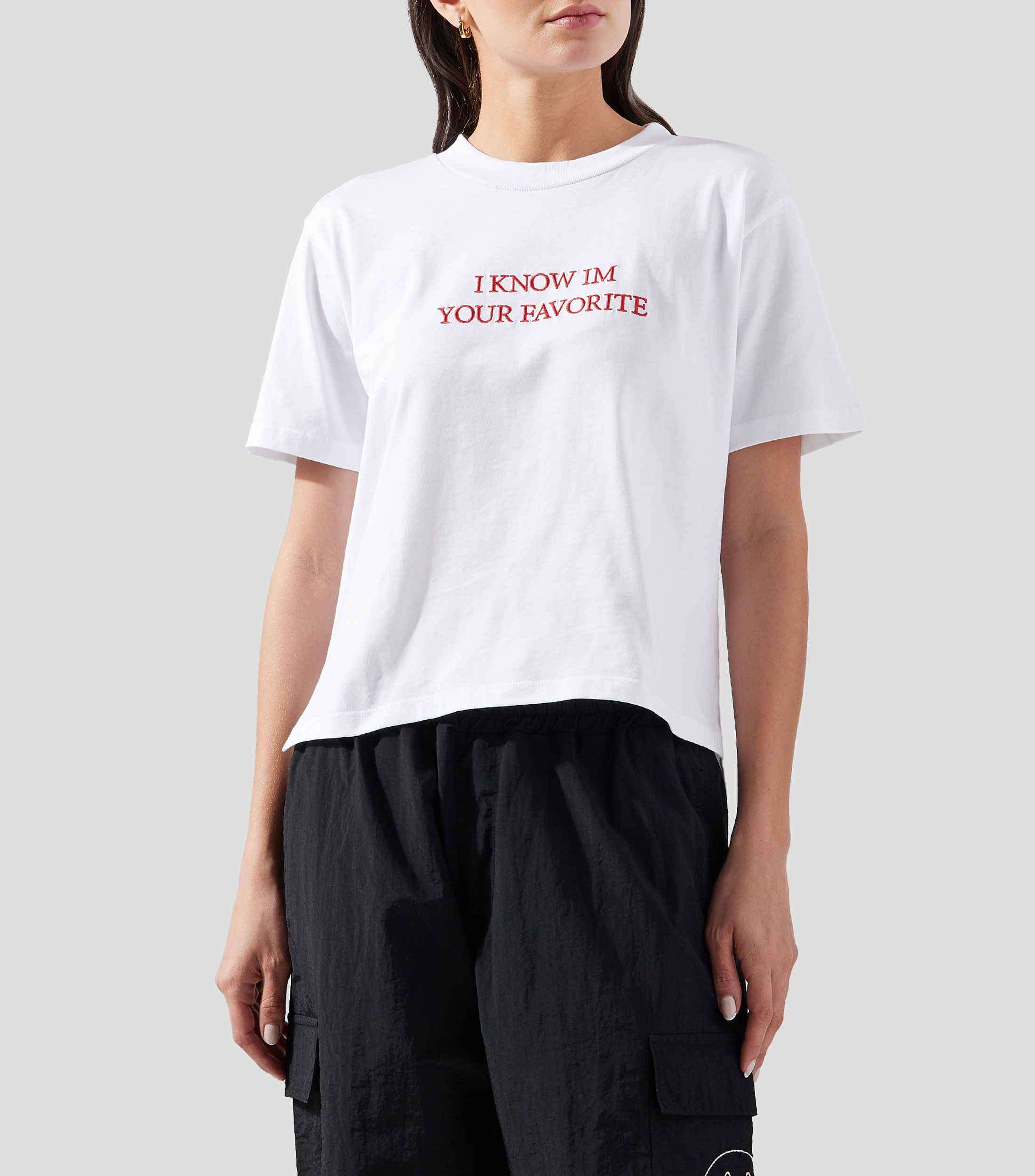 Joshua Sanders: Playera cuello redondo manga corta con bordado Mujer ...