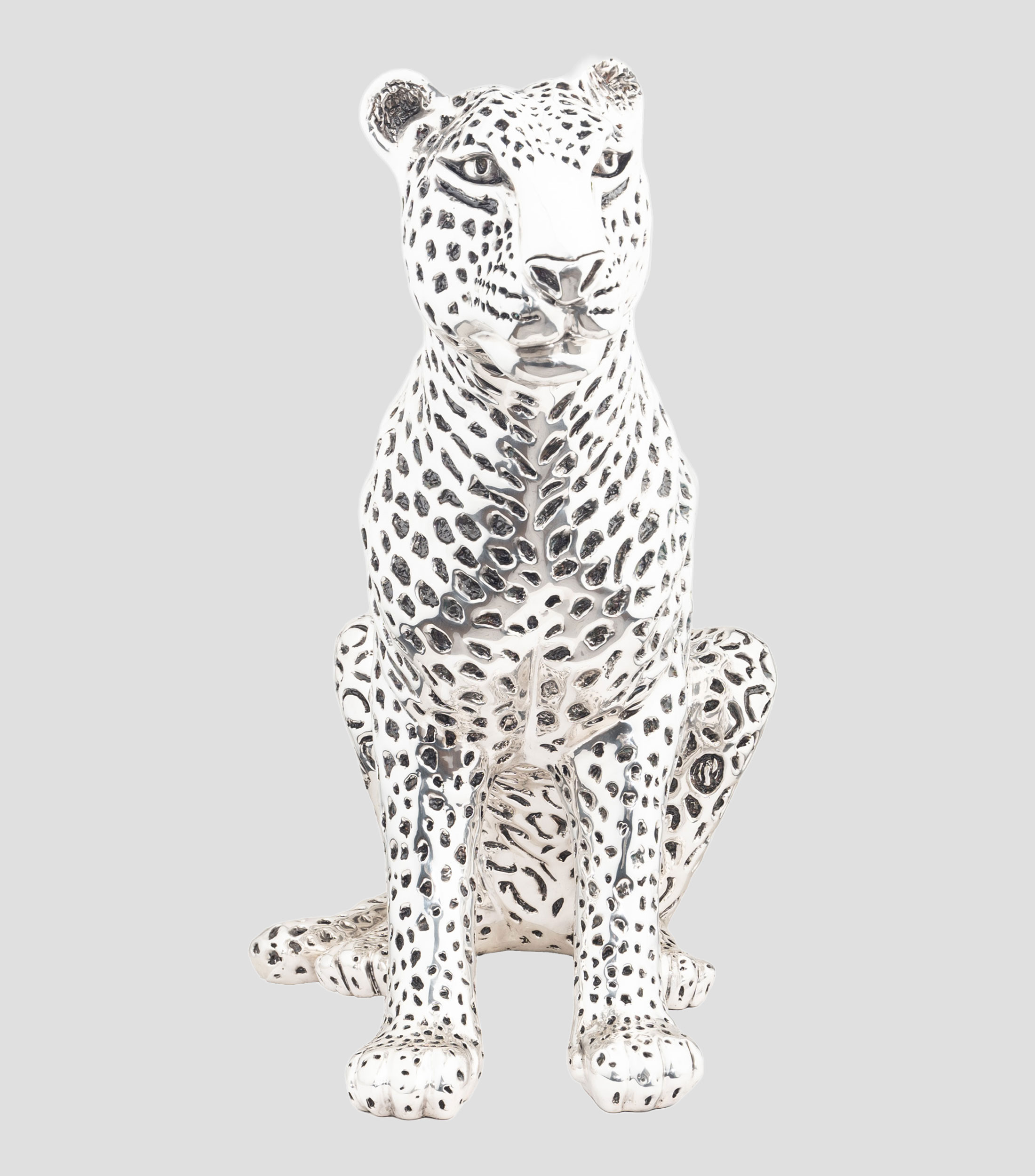 D'Argenta Escultura de Leopardo en Cobre con Baño de Plata - El Palacio ...