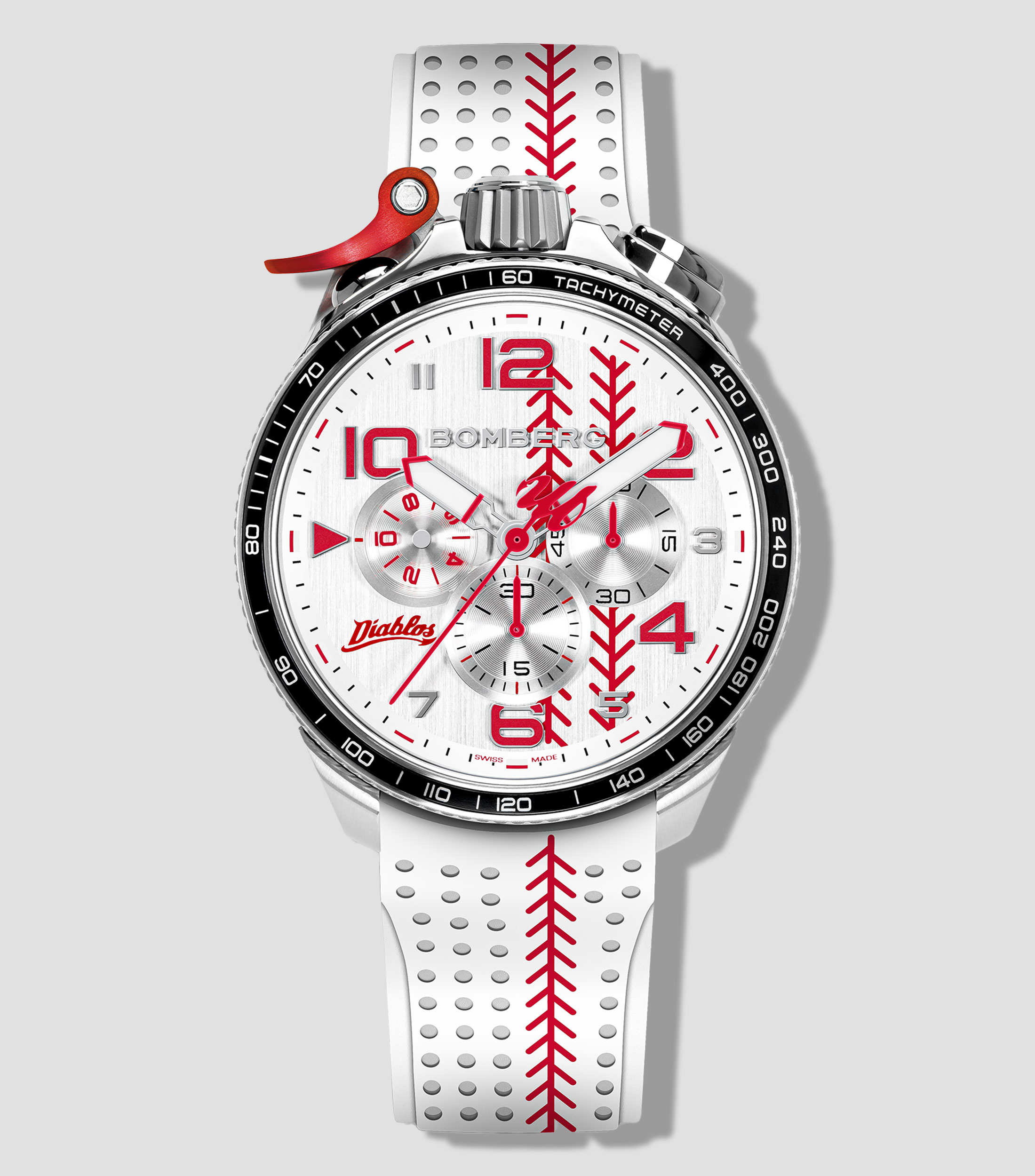 Bomberg Reloj para Hombre Diablos Rojos edición limitada plateado ...