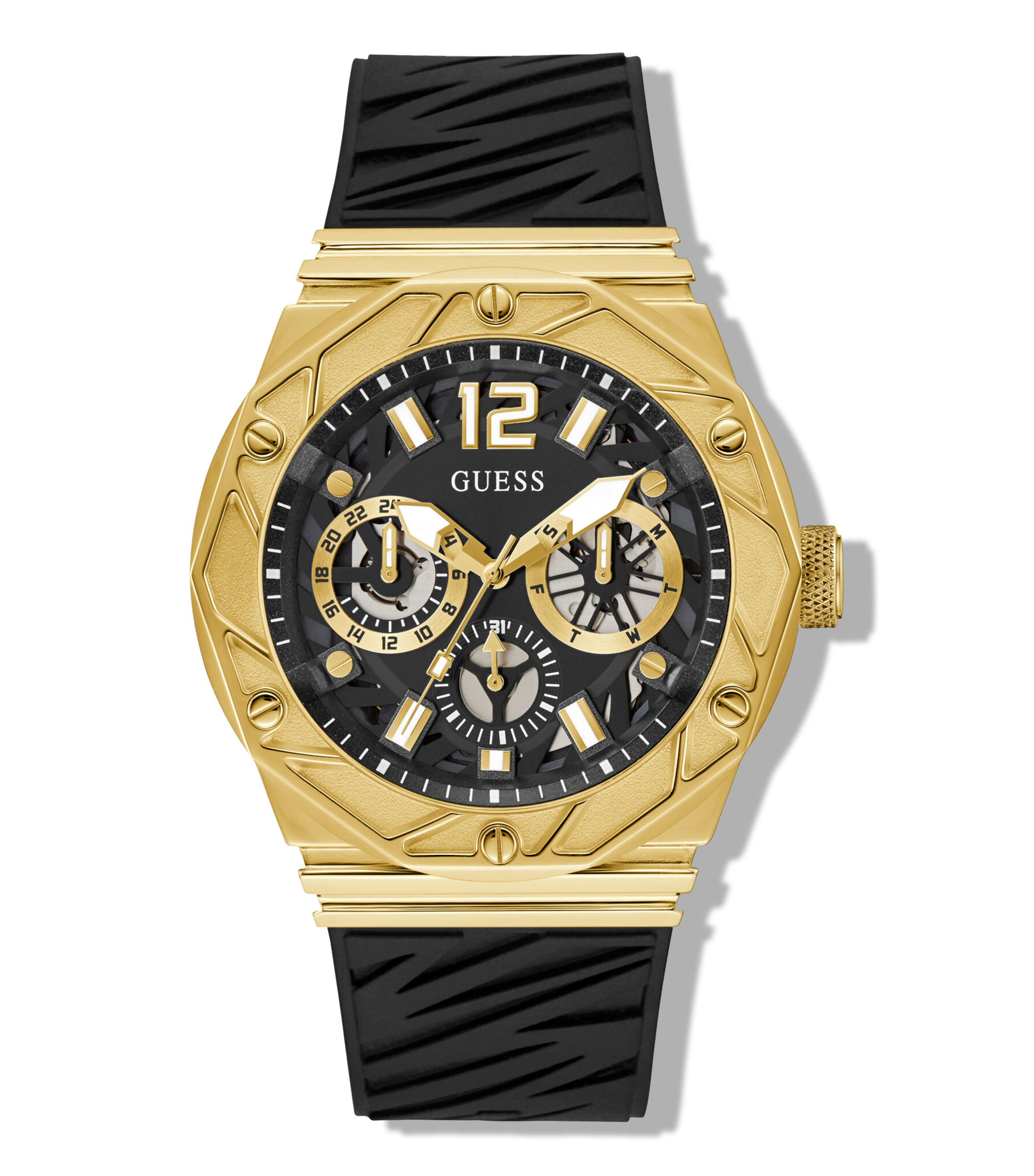 Guess: Reloj para Hombre Rival Deportivo, Dorado | El Palacio de Hierro