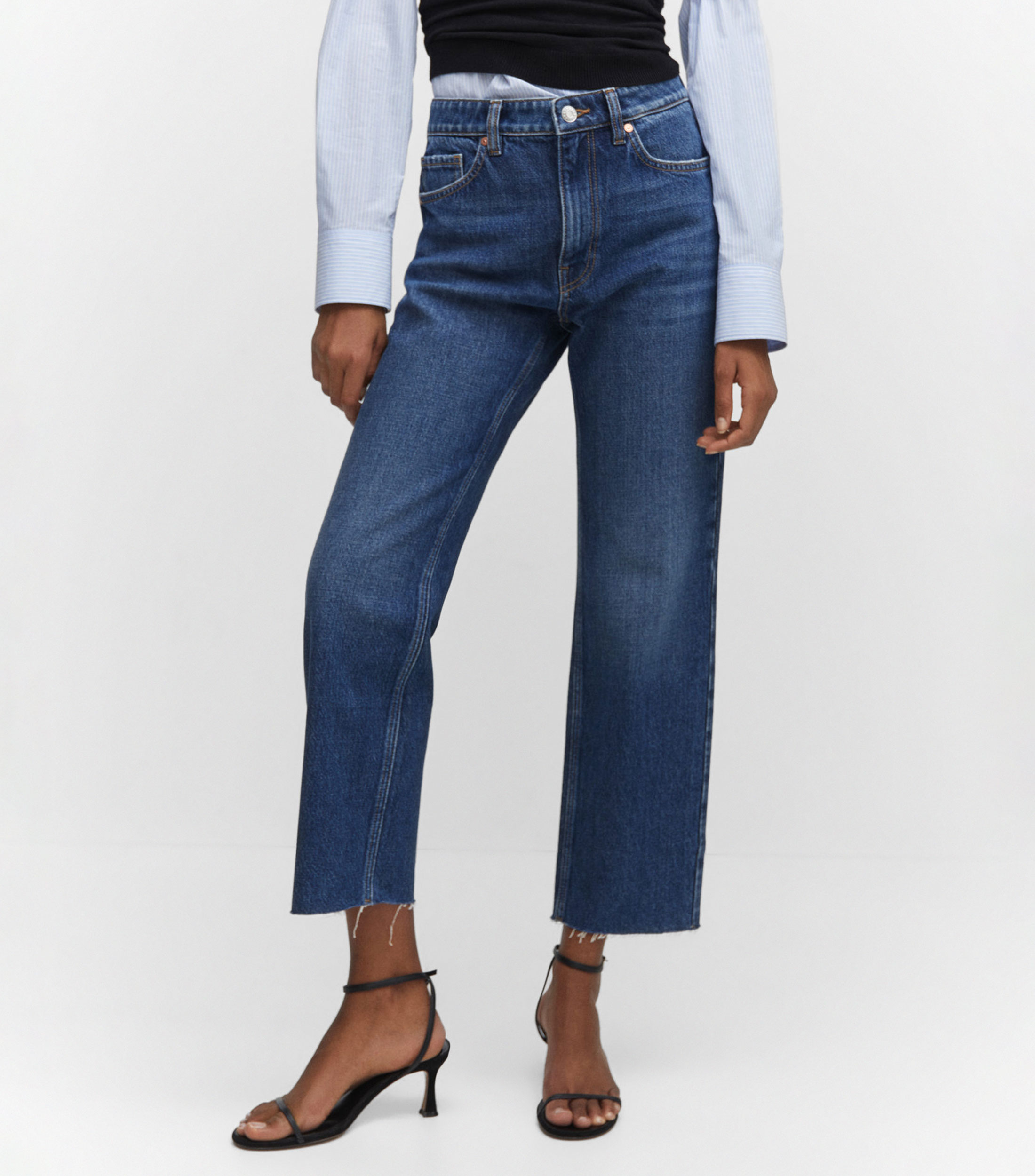 Mango: Jeans de corte recto tipo capri Mujer | El Palacio de Hierro