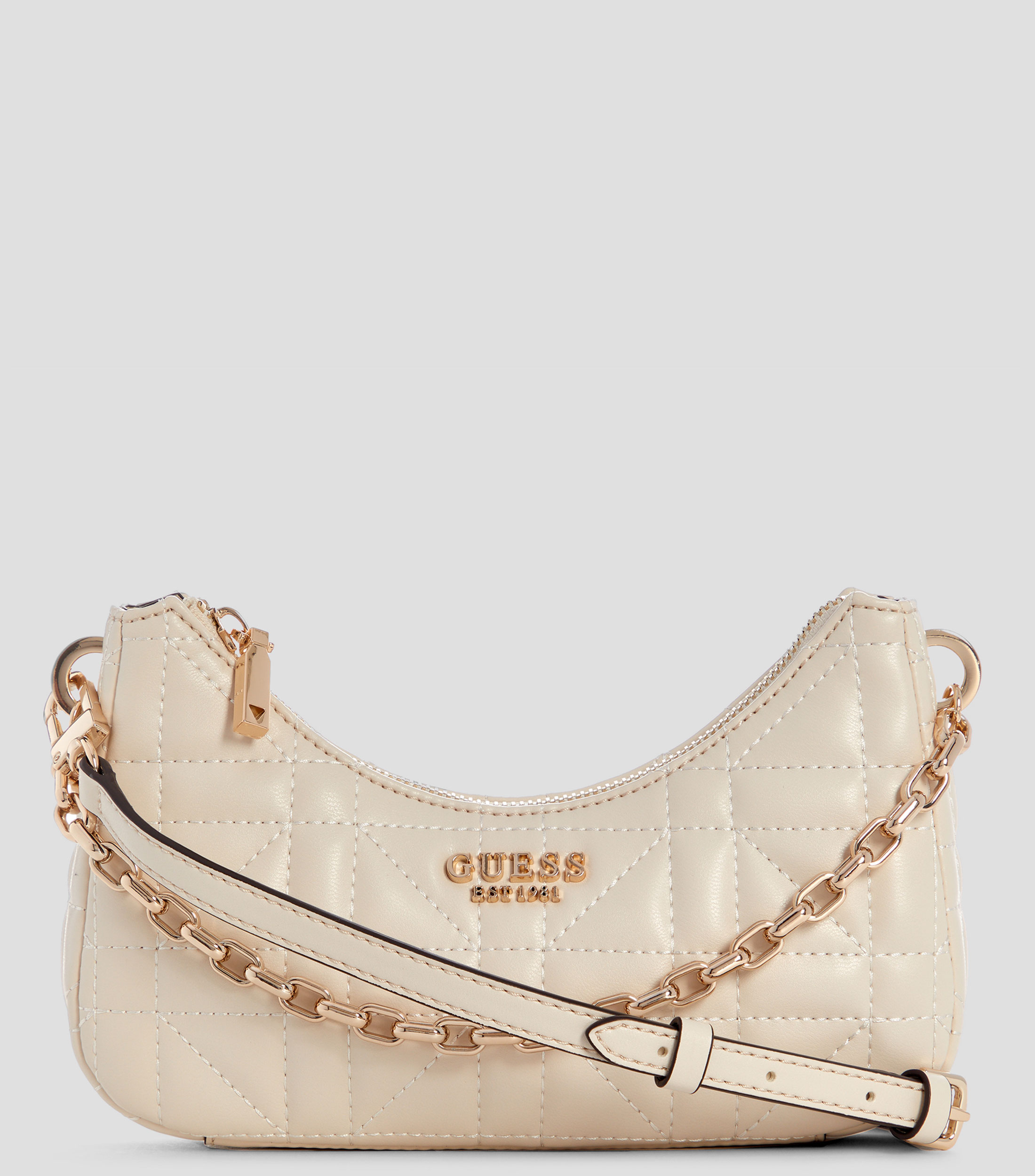 Guess: Bolso mini crossbody beige Assia capitonado Mujer | El Palacio ...