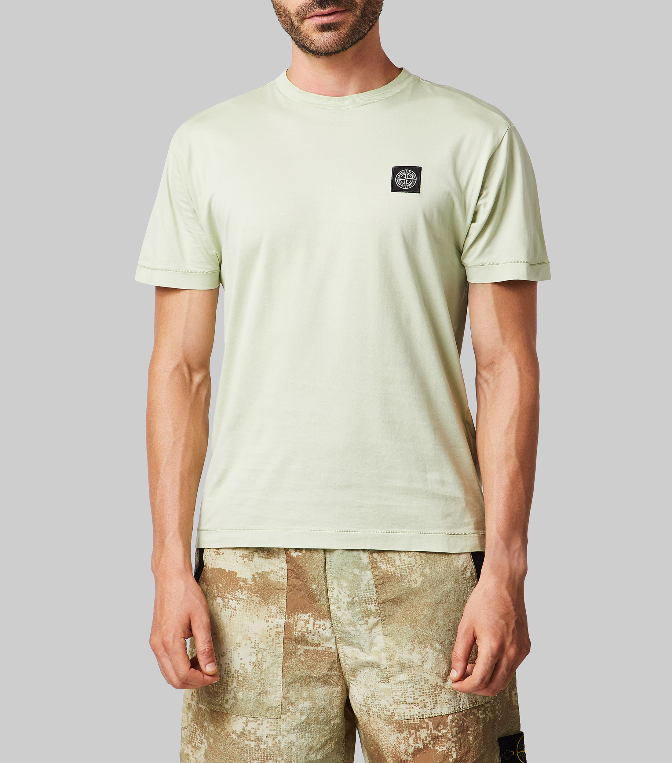 Stone Island: Playera de cuello redondo con manga corta Hombre | El ...