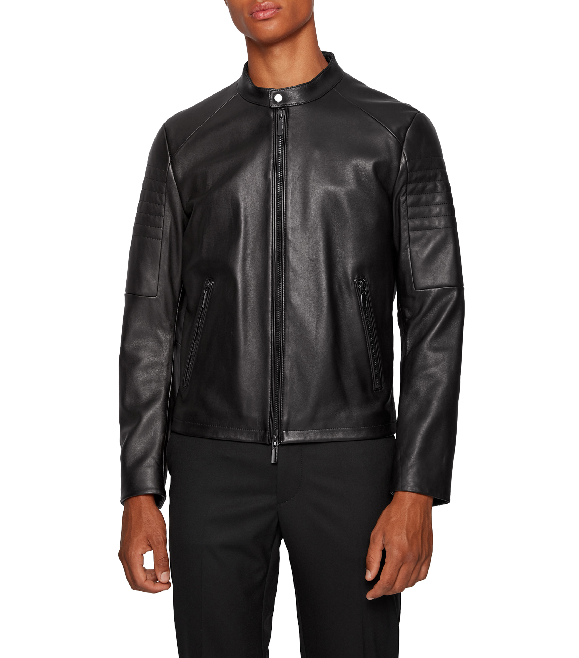 Boss Chamarra Boss de piel Regular Fit con cuello mao Hombre - El ...