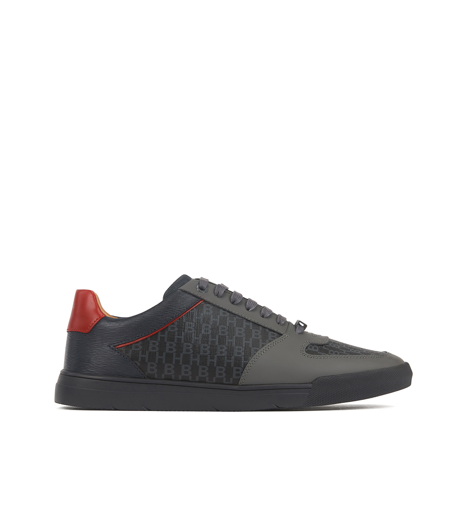 Hugo Boss Tenis en piel y paneles con monograma