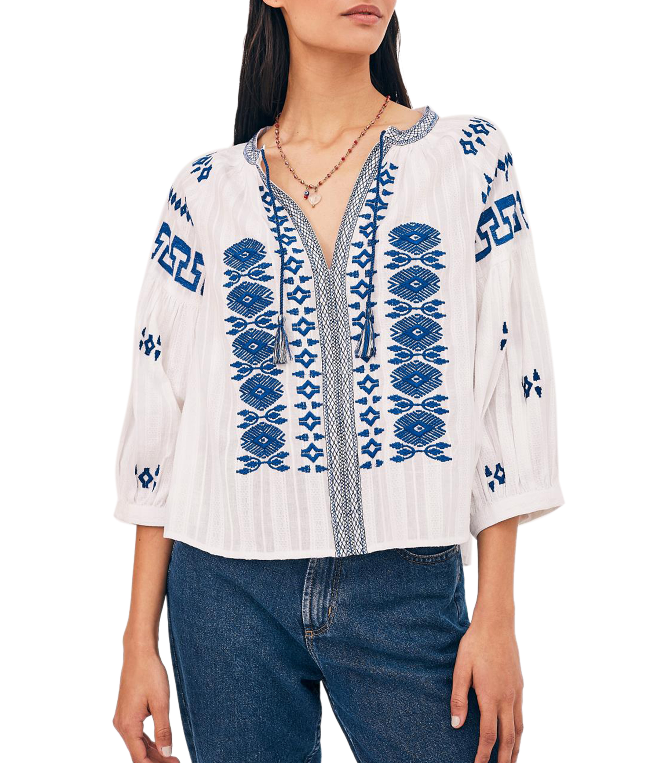 Rapsodia Blusa con microdiseño manga larga Mujer - El Palacio de Hierro