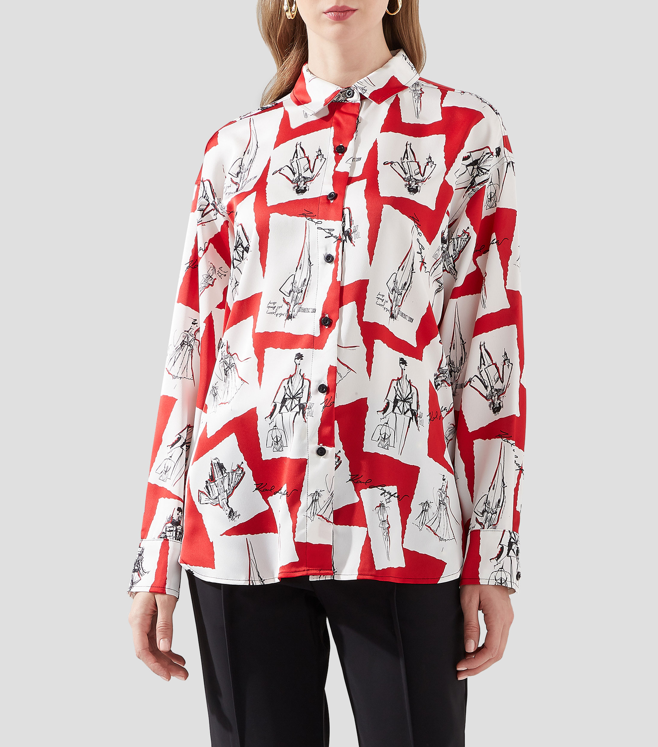 Karl Lagerfeld: Camisa estampada manga larga Mujer | El Palacio de Hierro