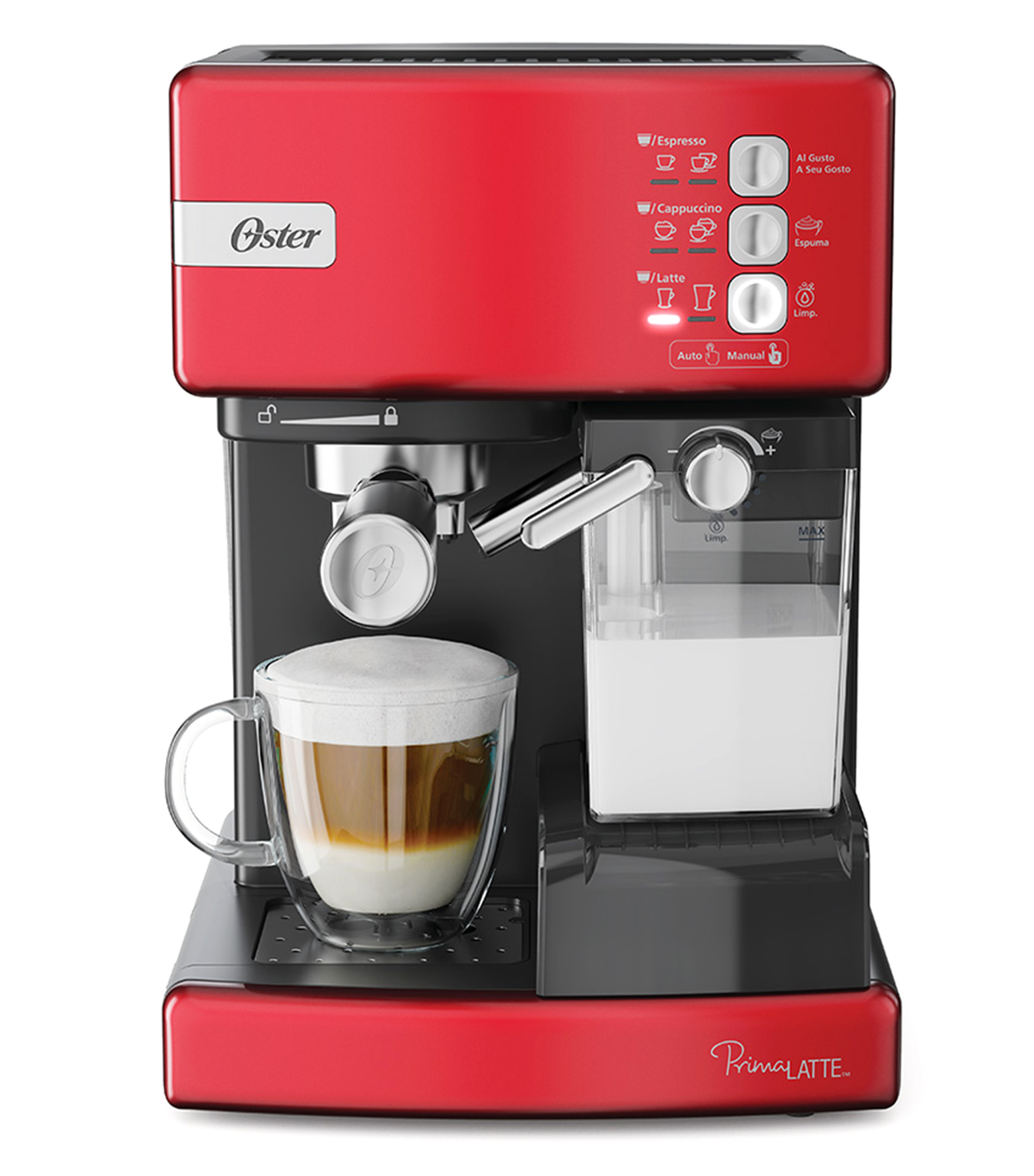 Oster Cafetera Automática Espresso Prima Latte Roja El Palacio De Hierro
