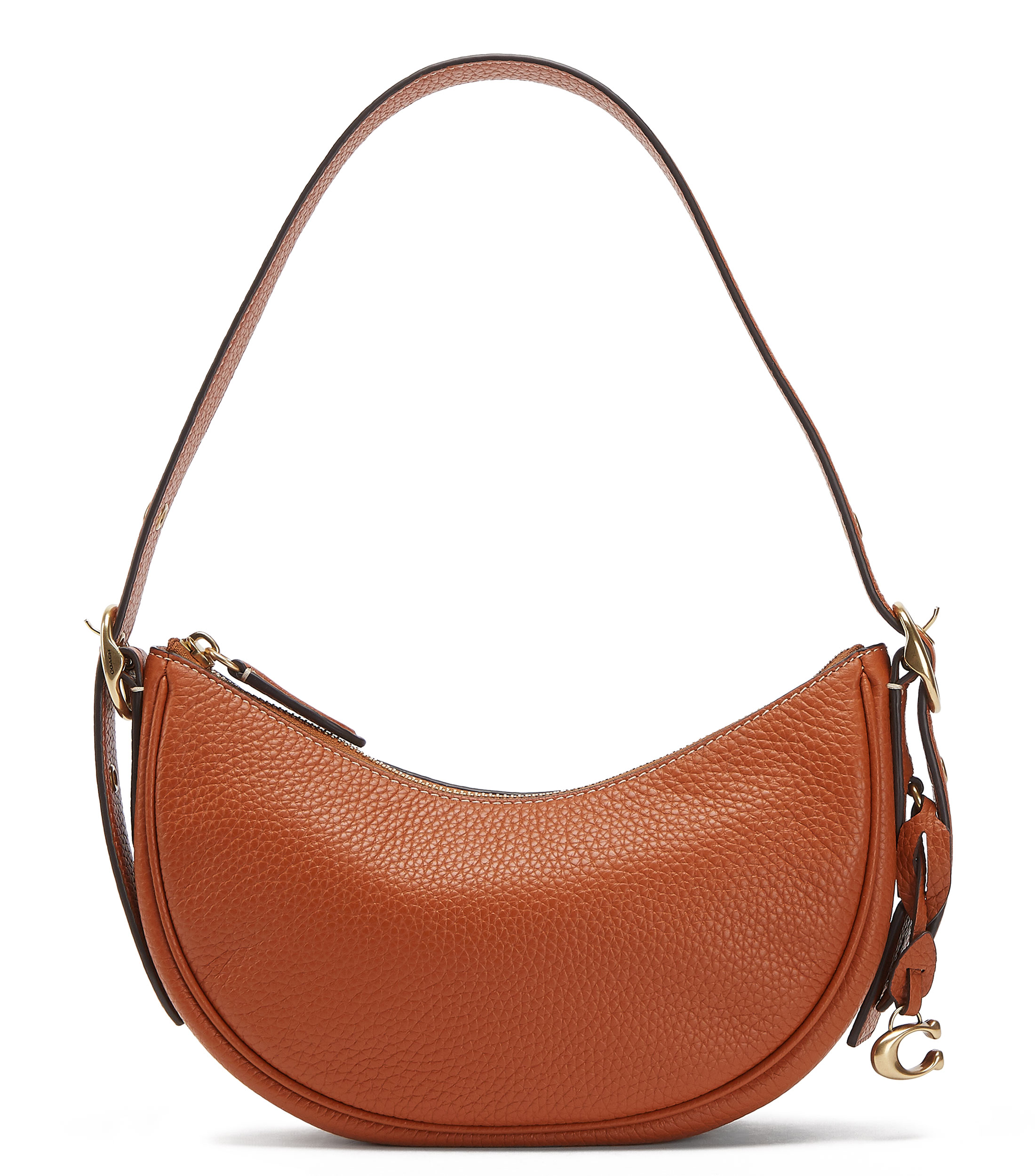 COACH: Bolso shoulder café en piel con textura Mujer | El Palacio de Hierro