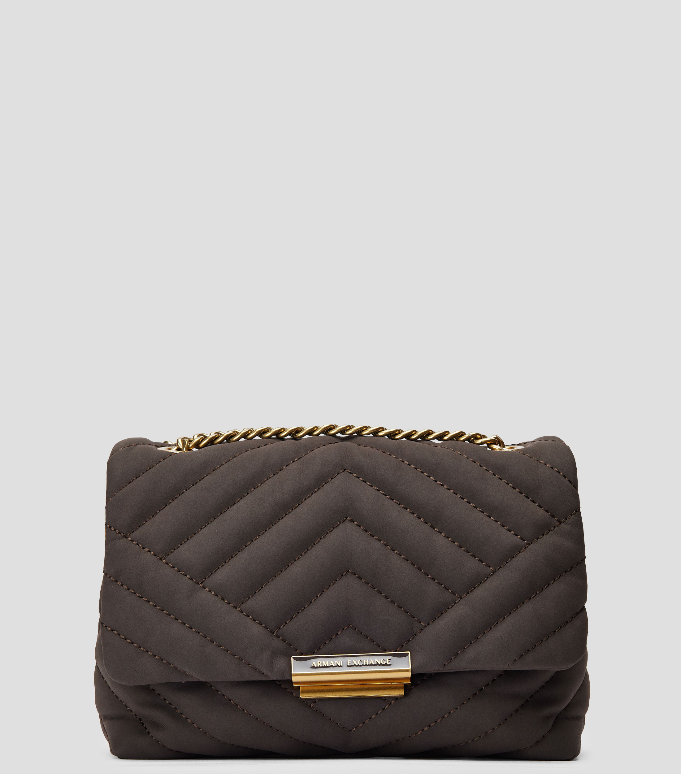 Armani Exchange: Bolsa crossbody capitonada café Mujer | El Palacio de Hierro