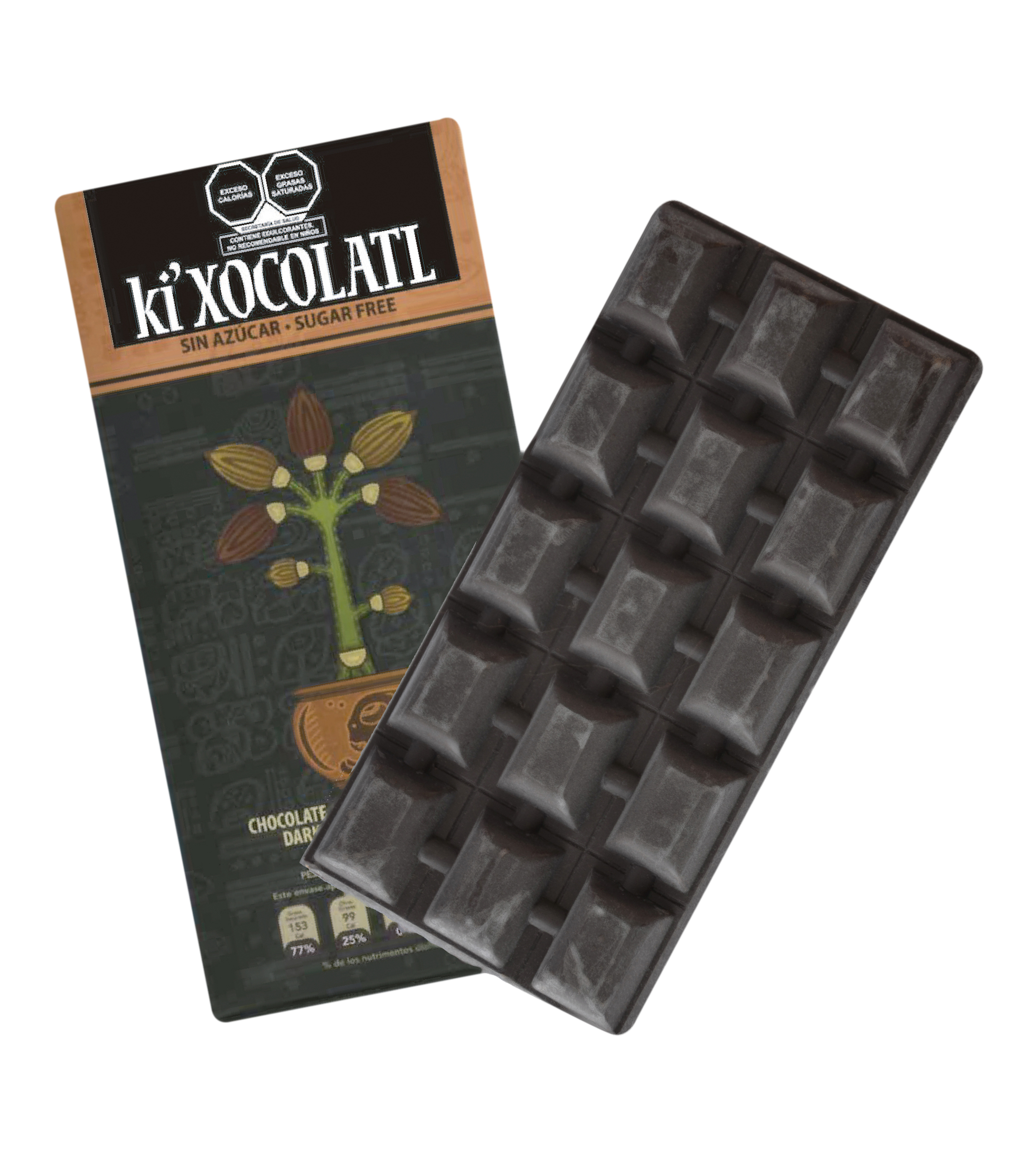 ki´XOCOLATL Dark Chocolate Semi-Amargo, 80 g - El Palacio de Hierro