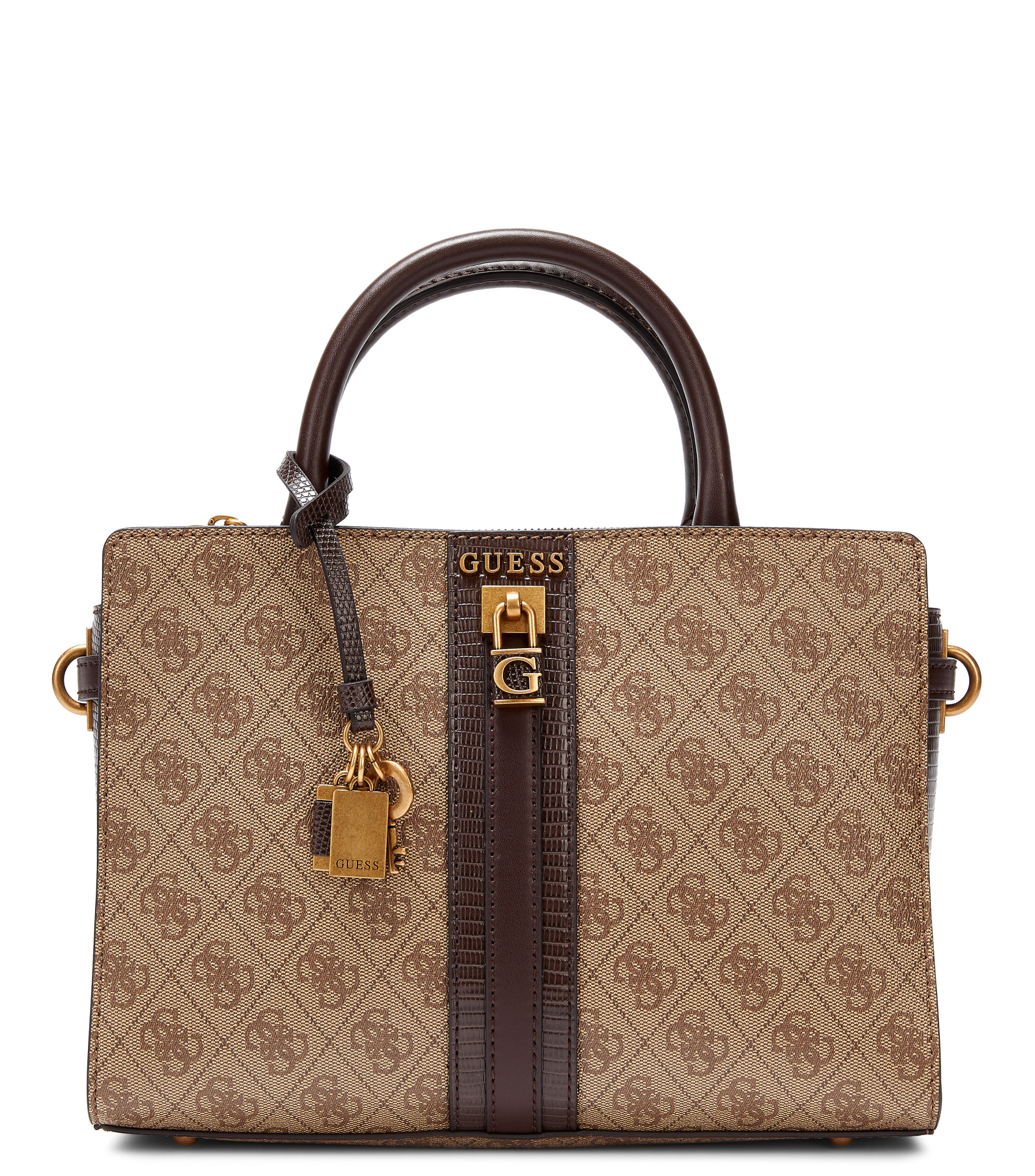 Guess: Bolso satchel latte Ginevra con monogram Mujer | El Palacio de ...