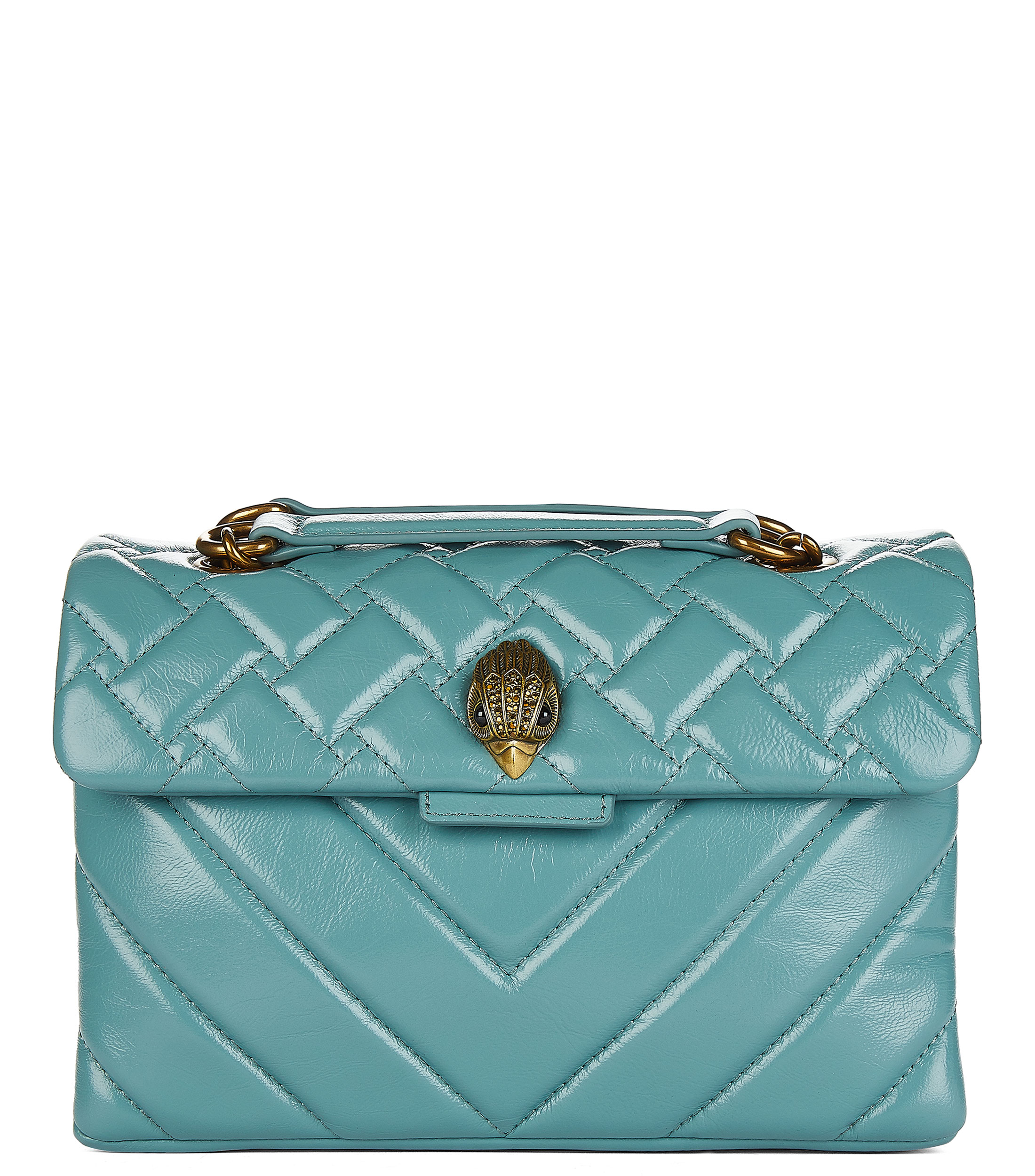Kurt Geiger: Bolsa crossbody azul en piel Kensington capitonada Mujer | El Palacio de Hierro