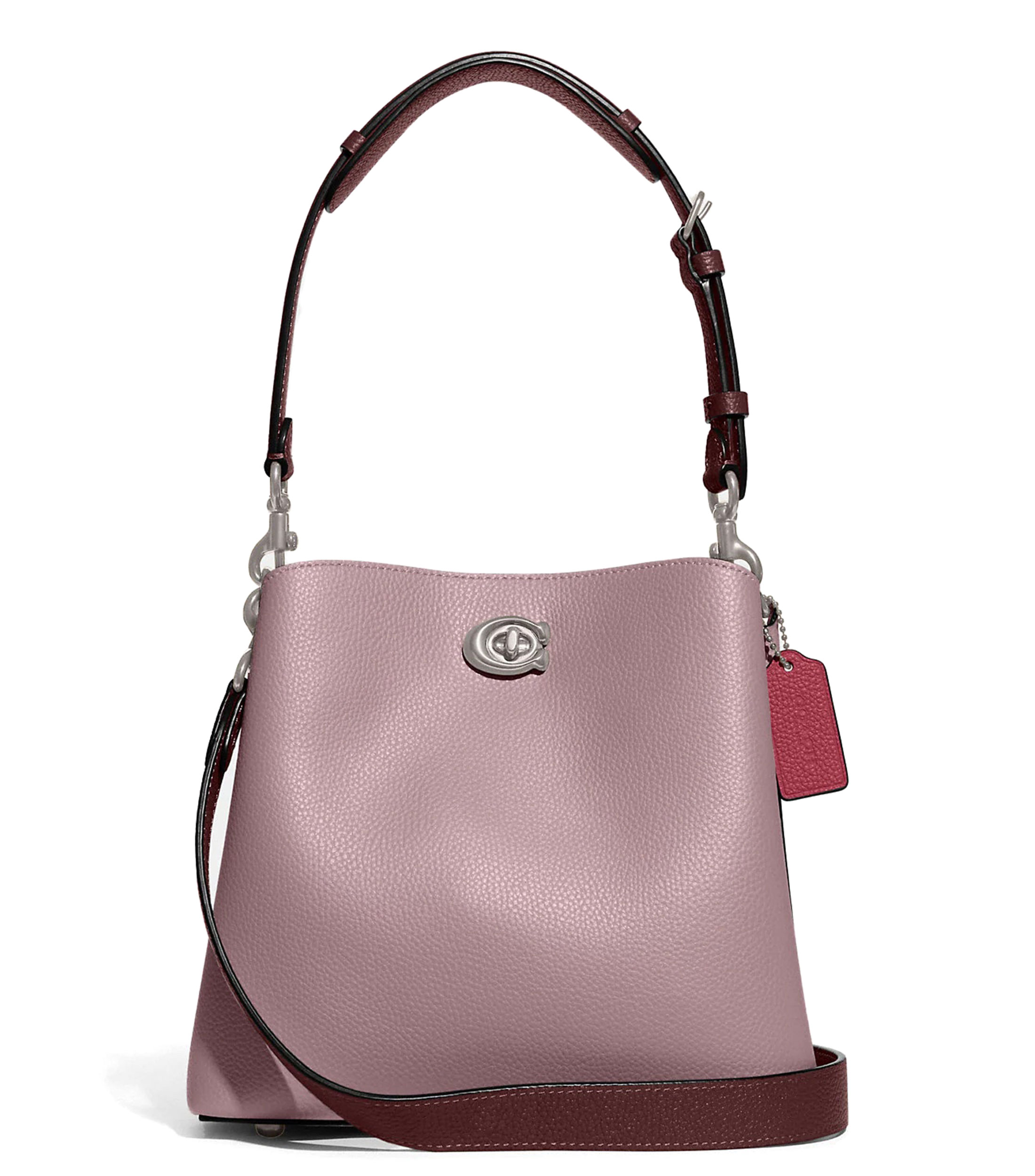COACH: Bolso shoulder morado claro en piel Willow granulado Mujer | El ...