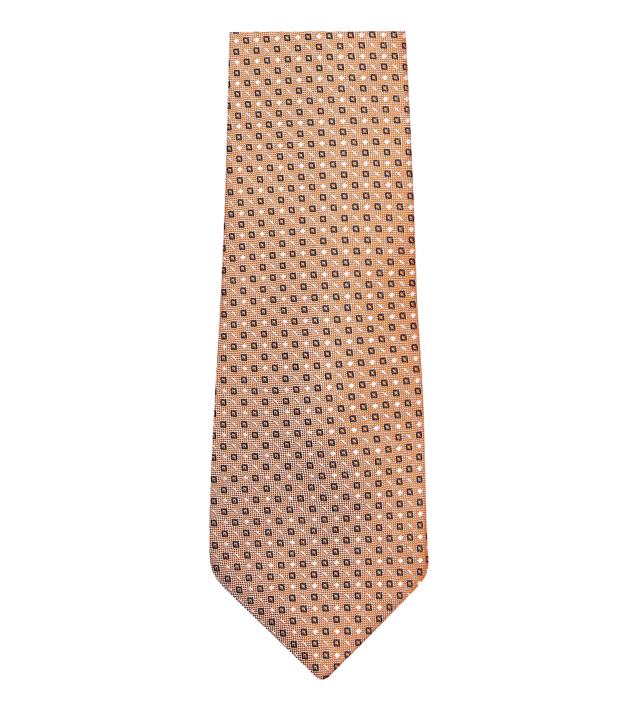 Scappino Corbata ancha en seda naranja con rombos - El Palacio de Hierro