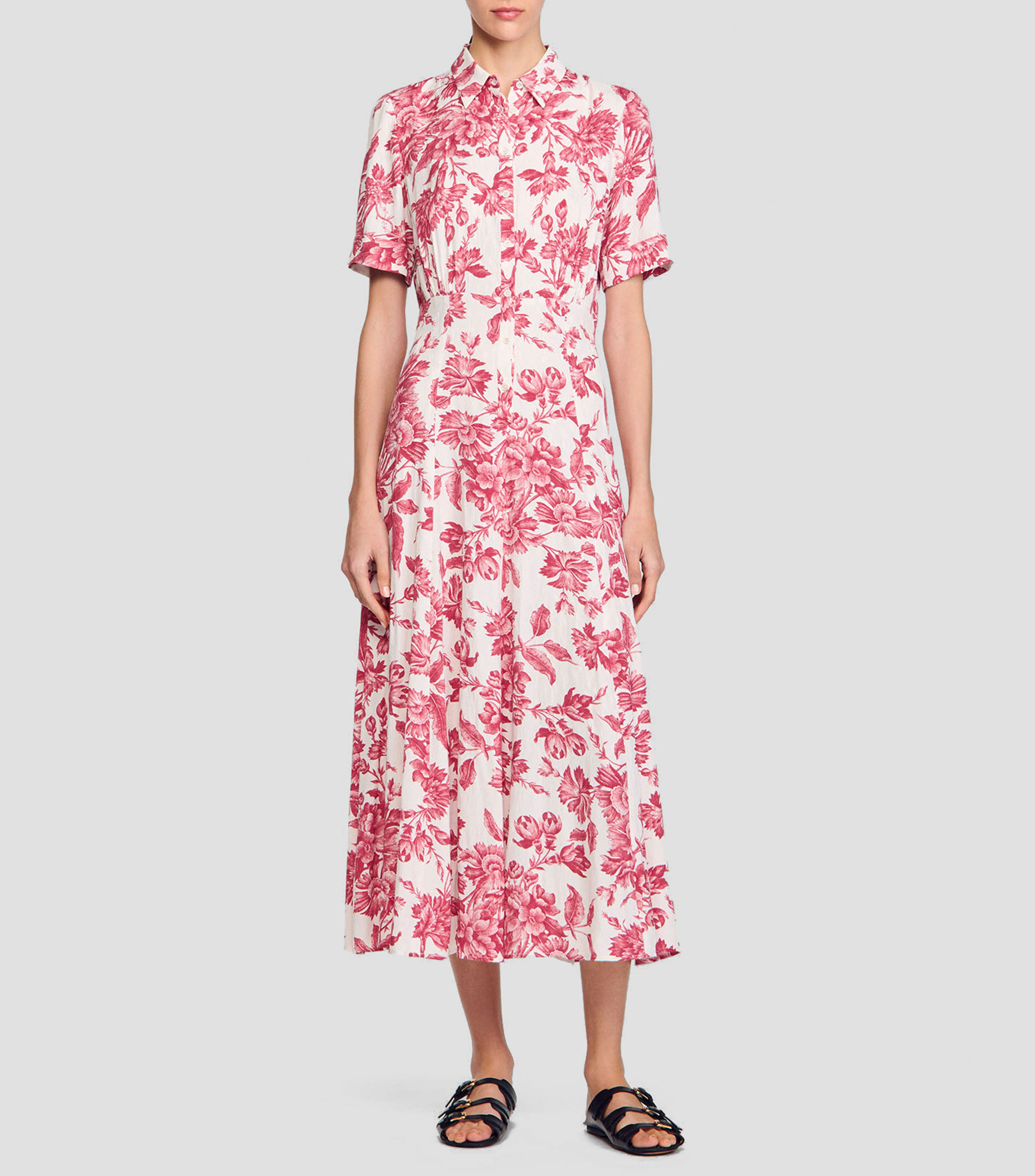 SANDRO_A587_Sandro Vestido largo con flores Mujer |El Palacio de Hierro