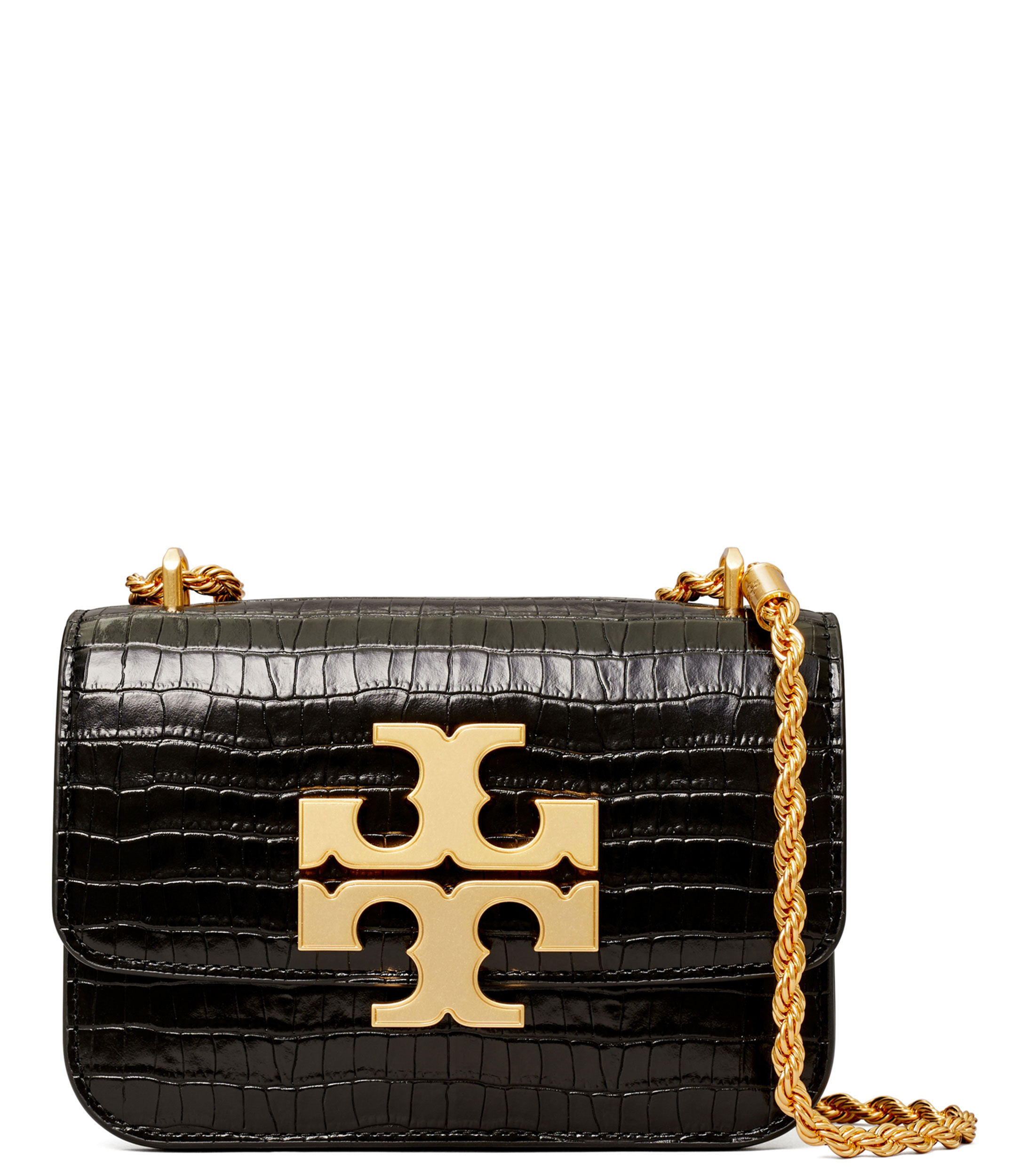 Tory Burch: Bolso Shoulder Pequeño en Piel Negro Eleanor Grabado Mujer ...