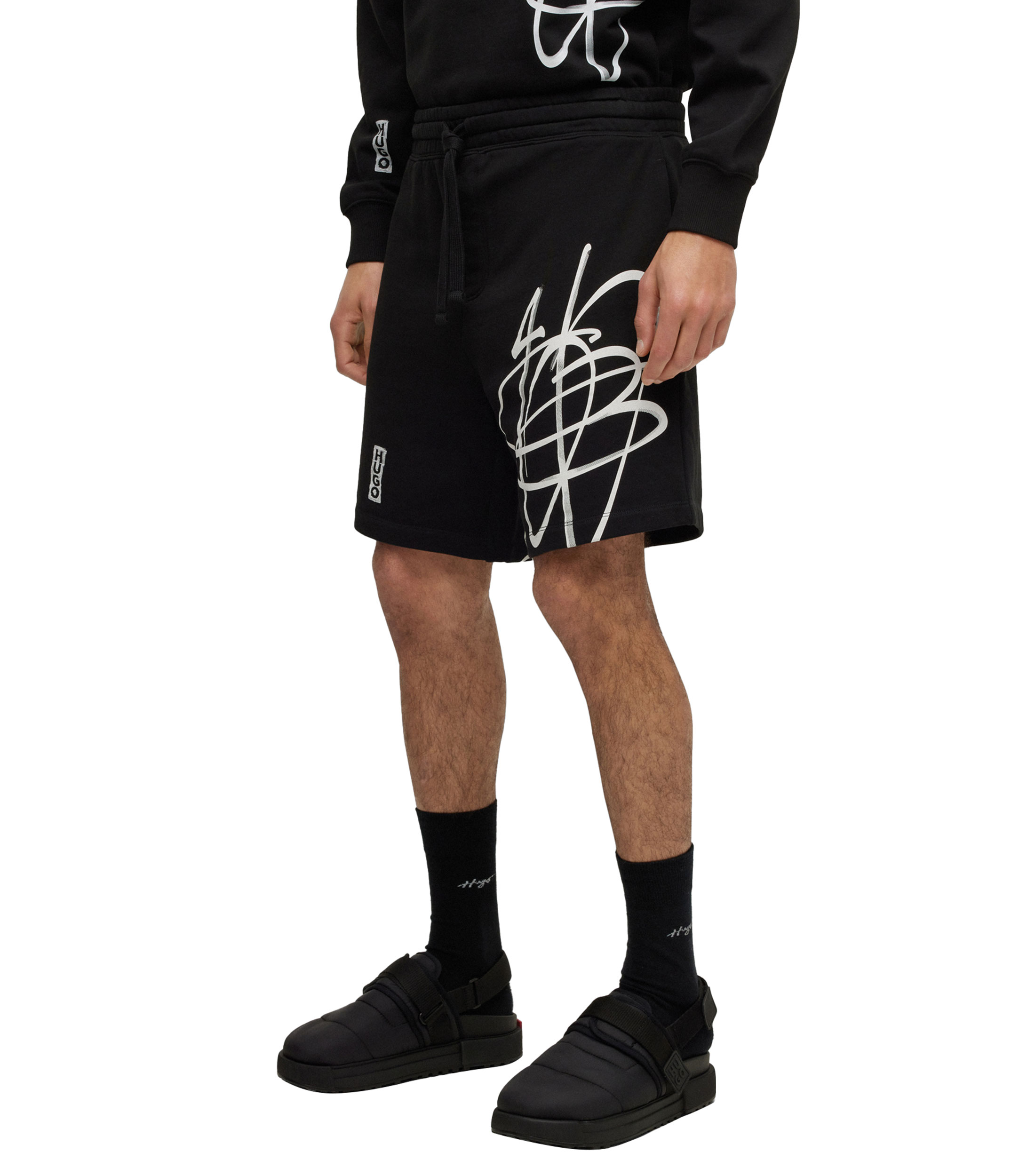 Hugo Shorts relaxed fit de algodón con etiqueta de logo inspirado en ...