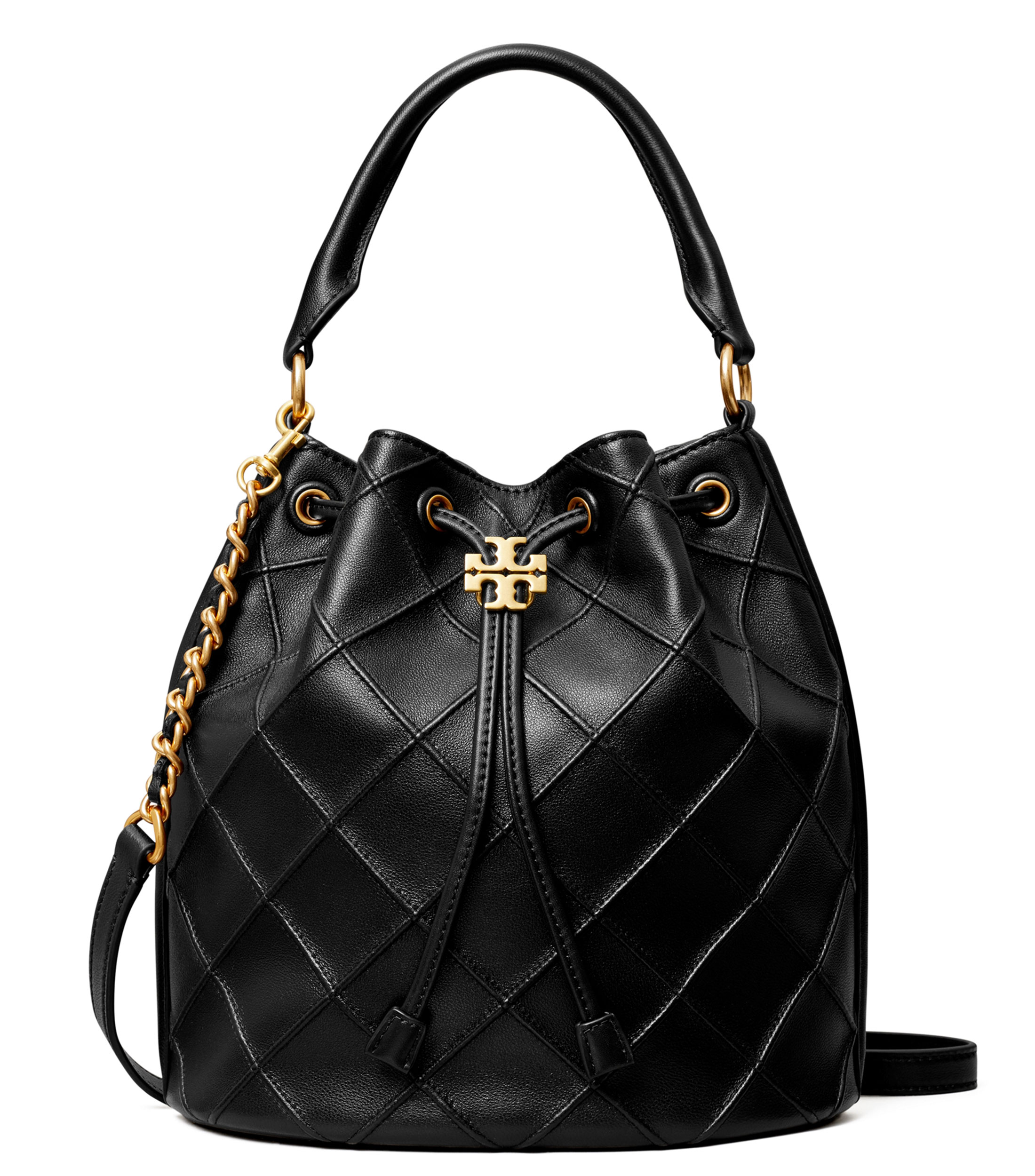 Tory Burch: Bolso Bucket en Piel Negro Saco Grande Fleming Suave Mujer ...