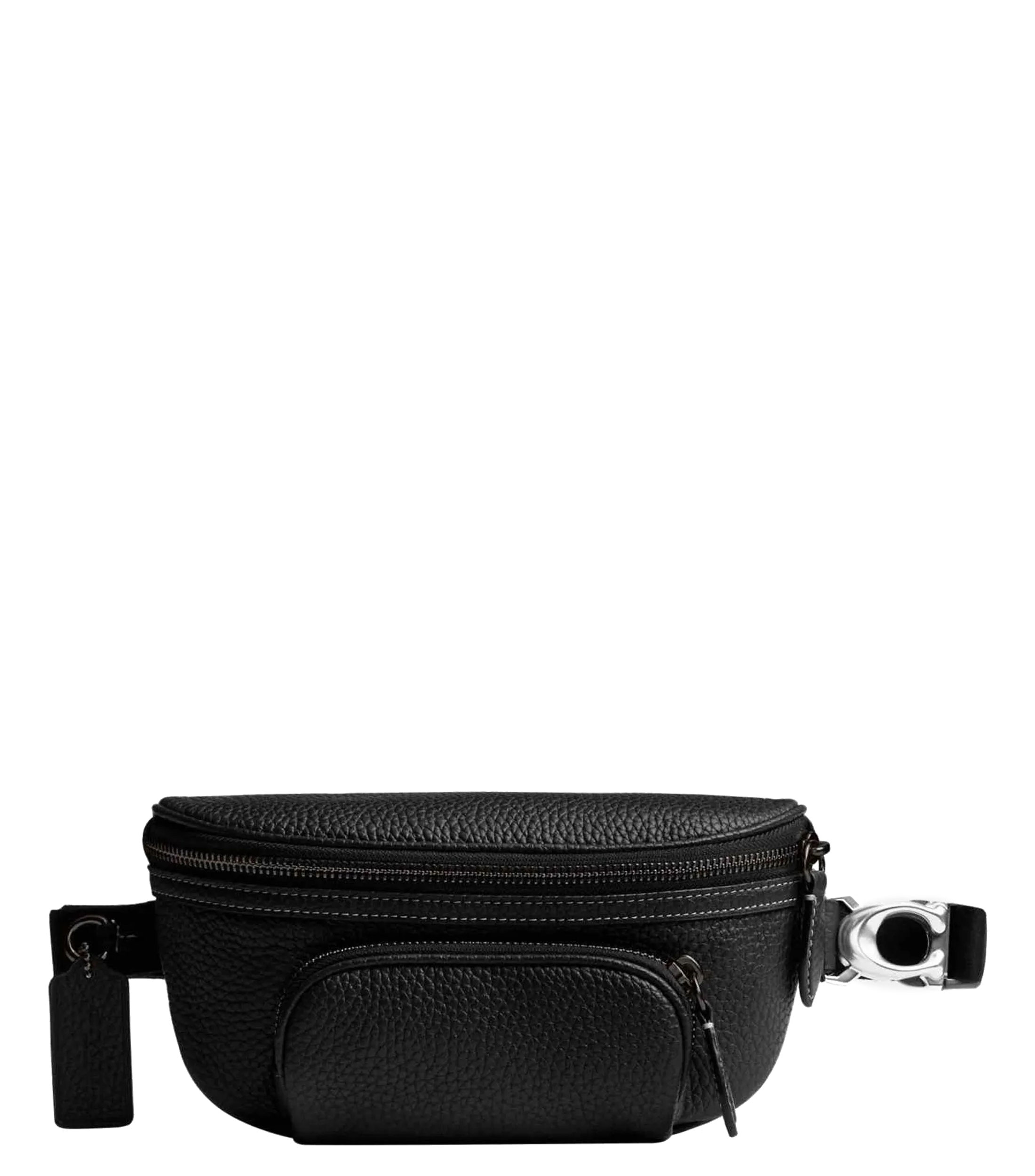 COACH: Cangurera negro en piel Beck Pebble lisa Hombre | El Palacio de ...