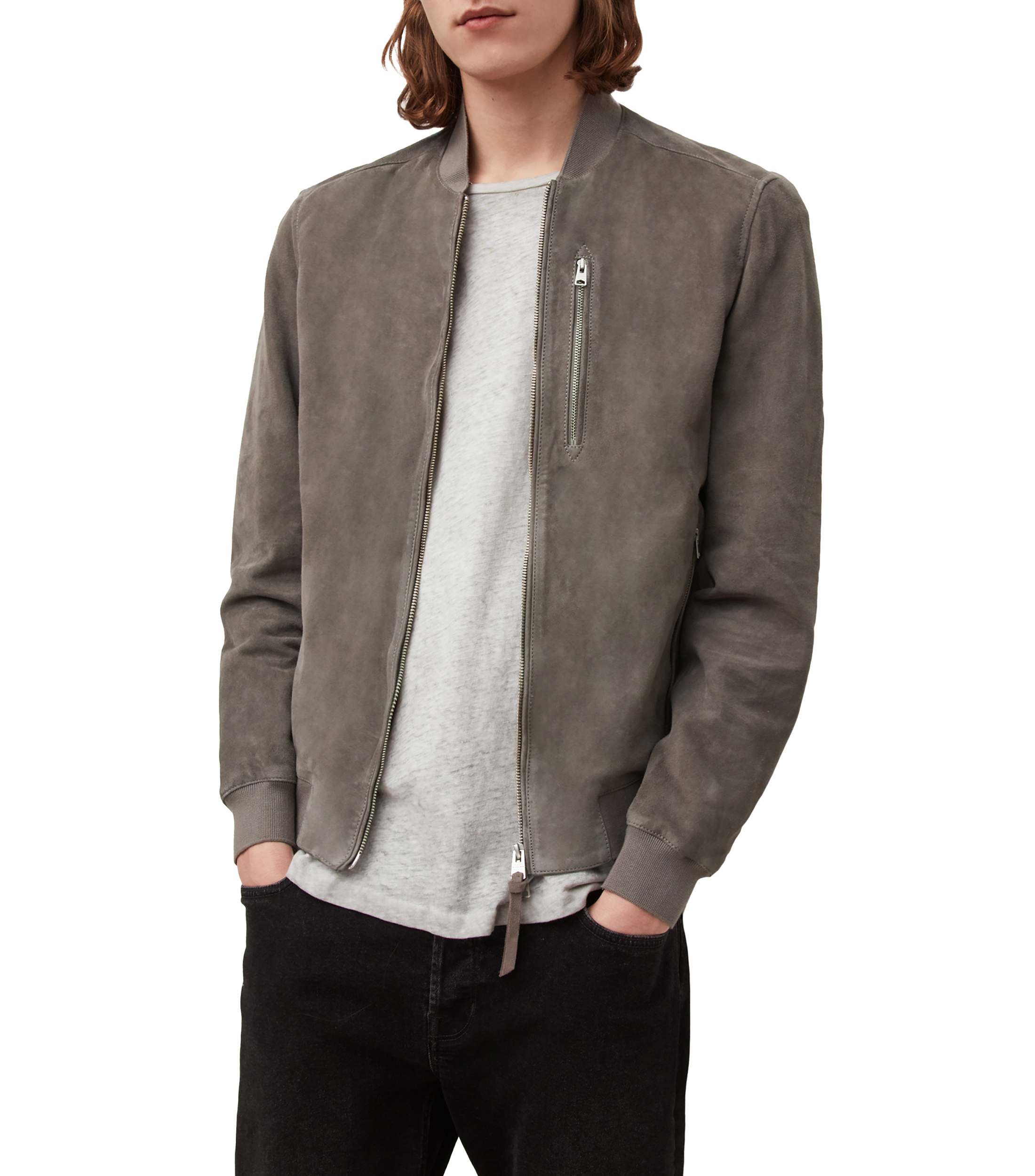 AllSaints Chamarra Bomber de piel Hombre - El Palacio de Hierro
