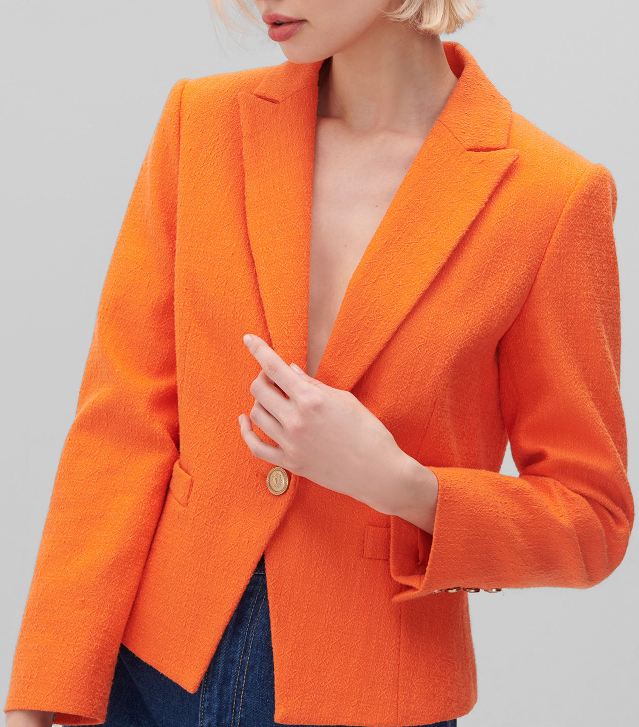 Julio Saco Corto Naranja de Tweed Mujer - El Palacio de Hierro